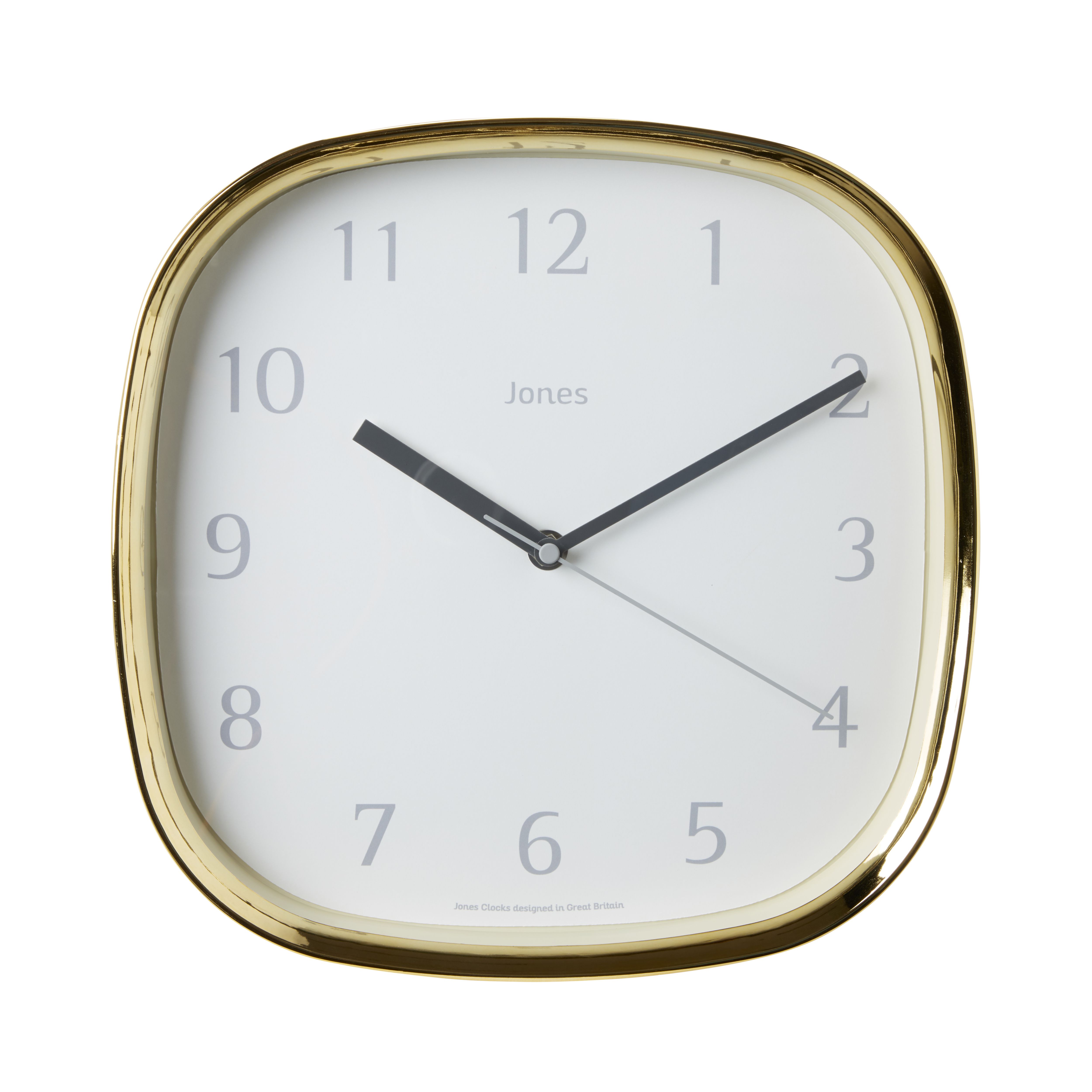 Jones Vogue Contemporary Brass effect Quartz Clock | DIY at B&Q