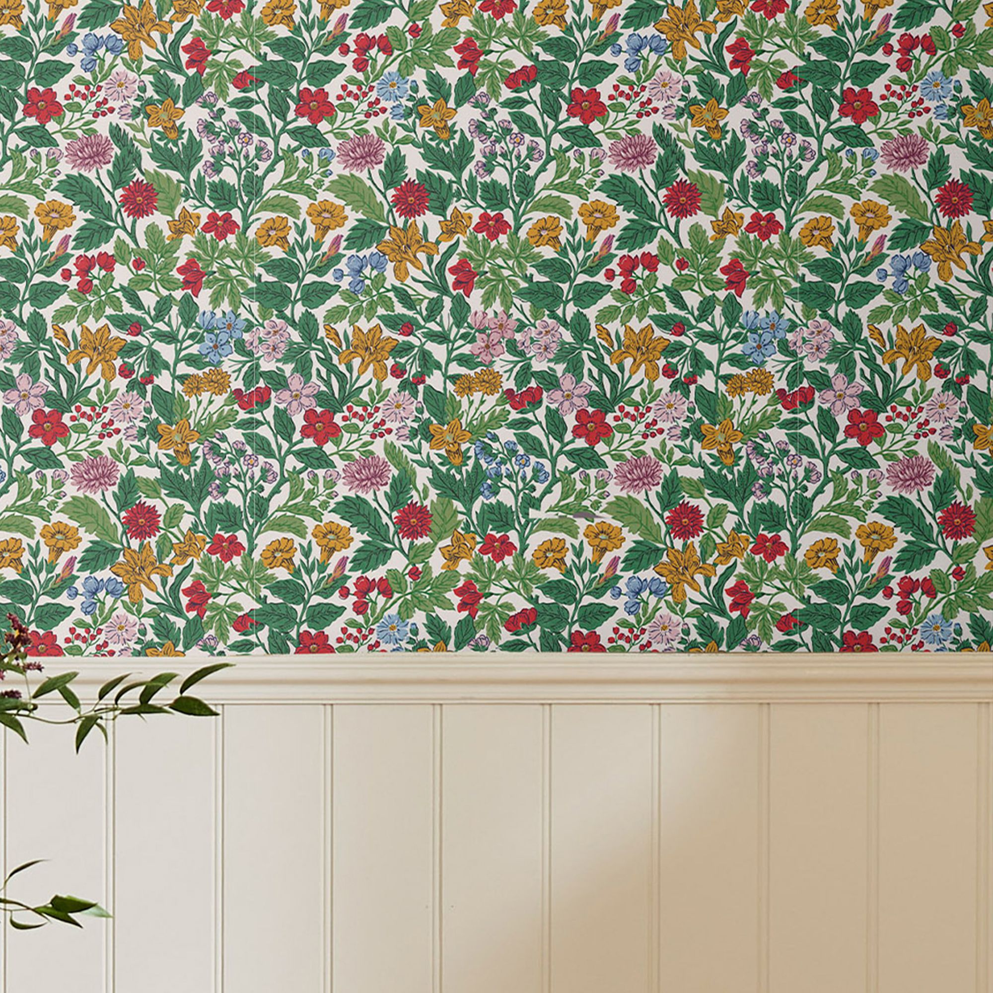 Joules Arts & crafts Multicolour Floral Smooth Wallpaper Sample