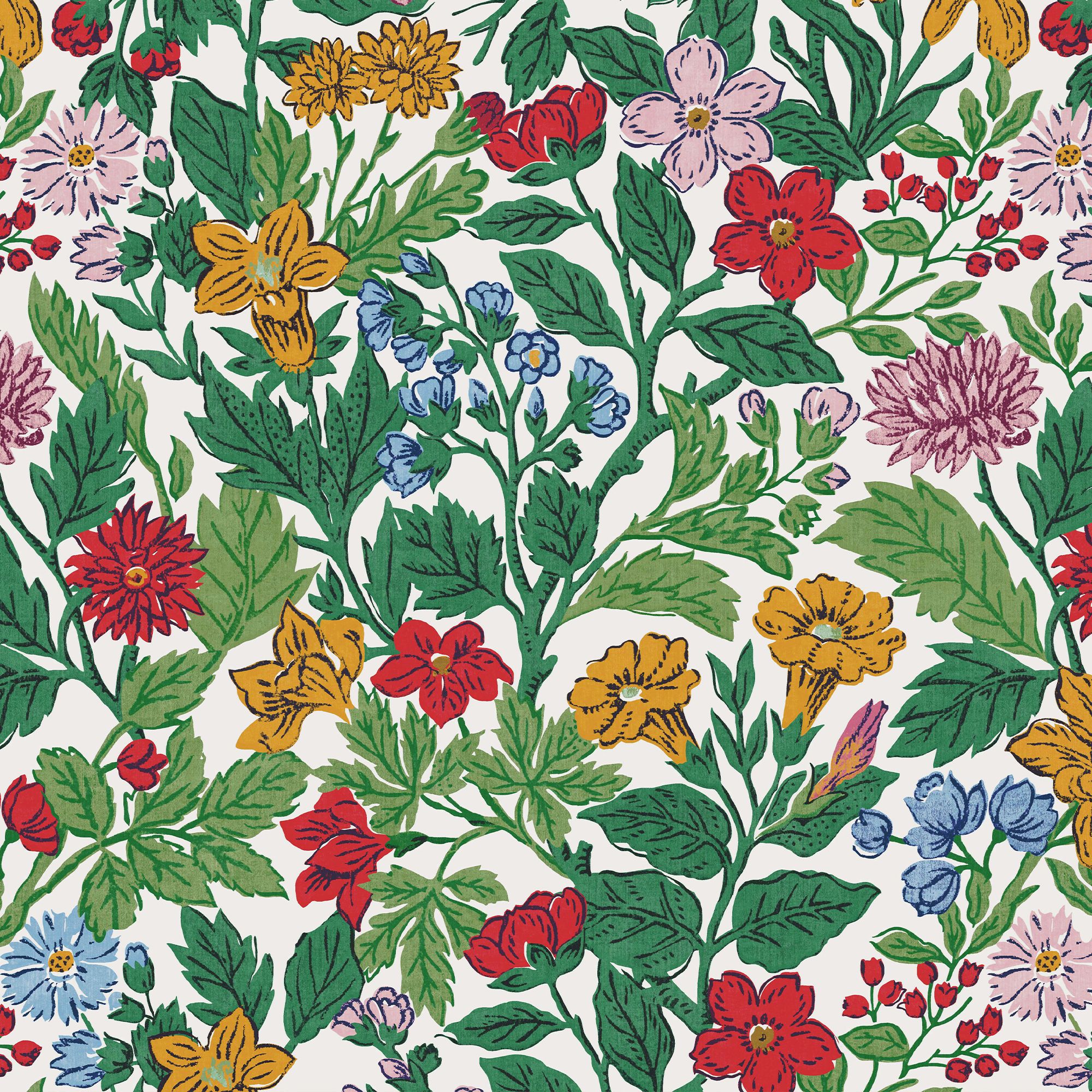 Joules Arts & crafts Multicolour Floral Smooth Wallpaper Sample