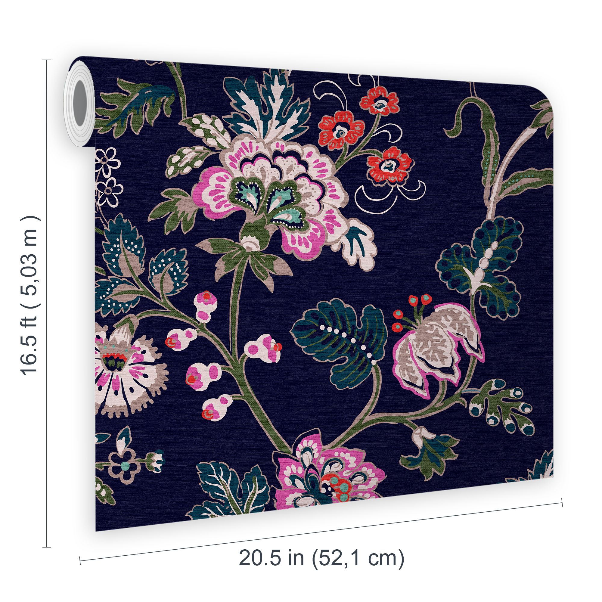 Joules Blue Cottage floral Smooth Wallpaper Sample