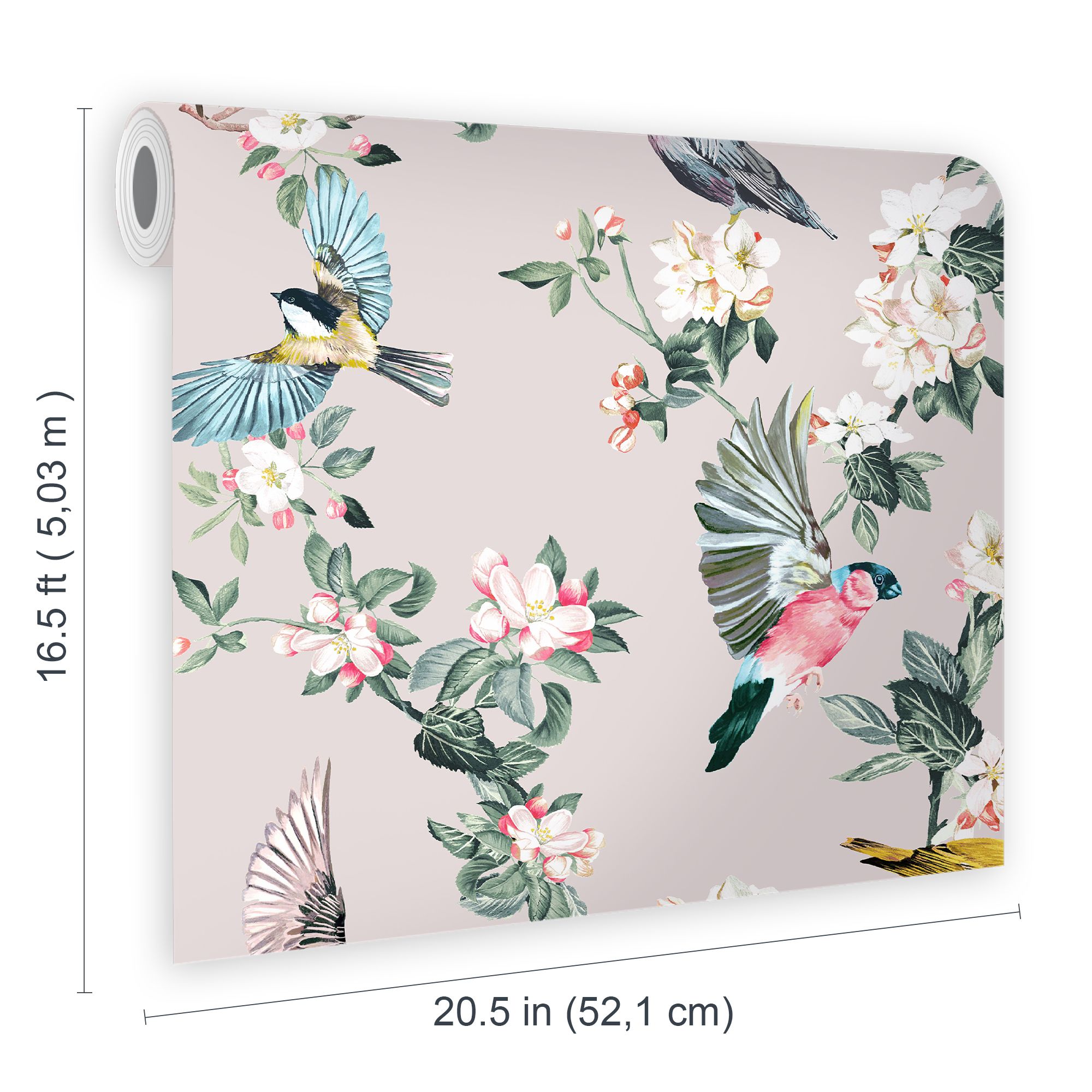 Joules Multicolour Garden birds Smooth Wallpaper