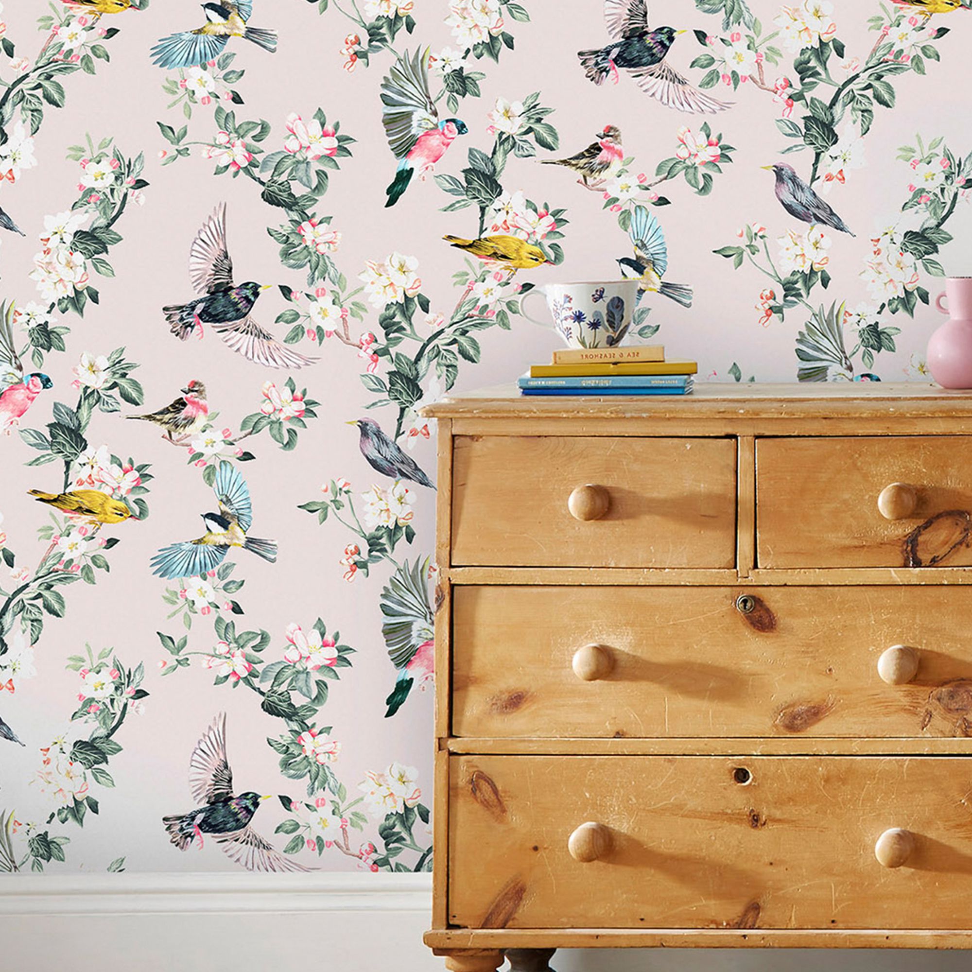 Joules Multicolour Garden birds Smooth Wallpaper