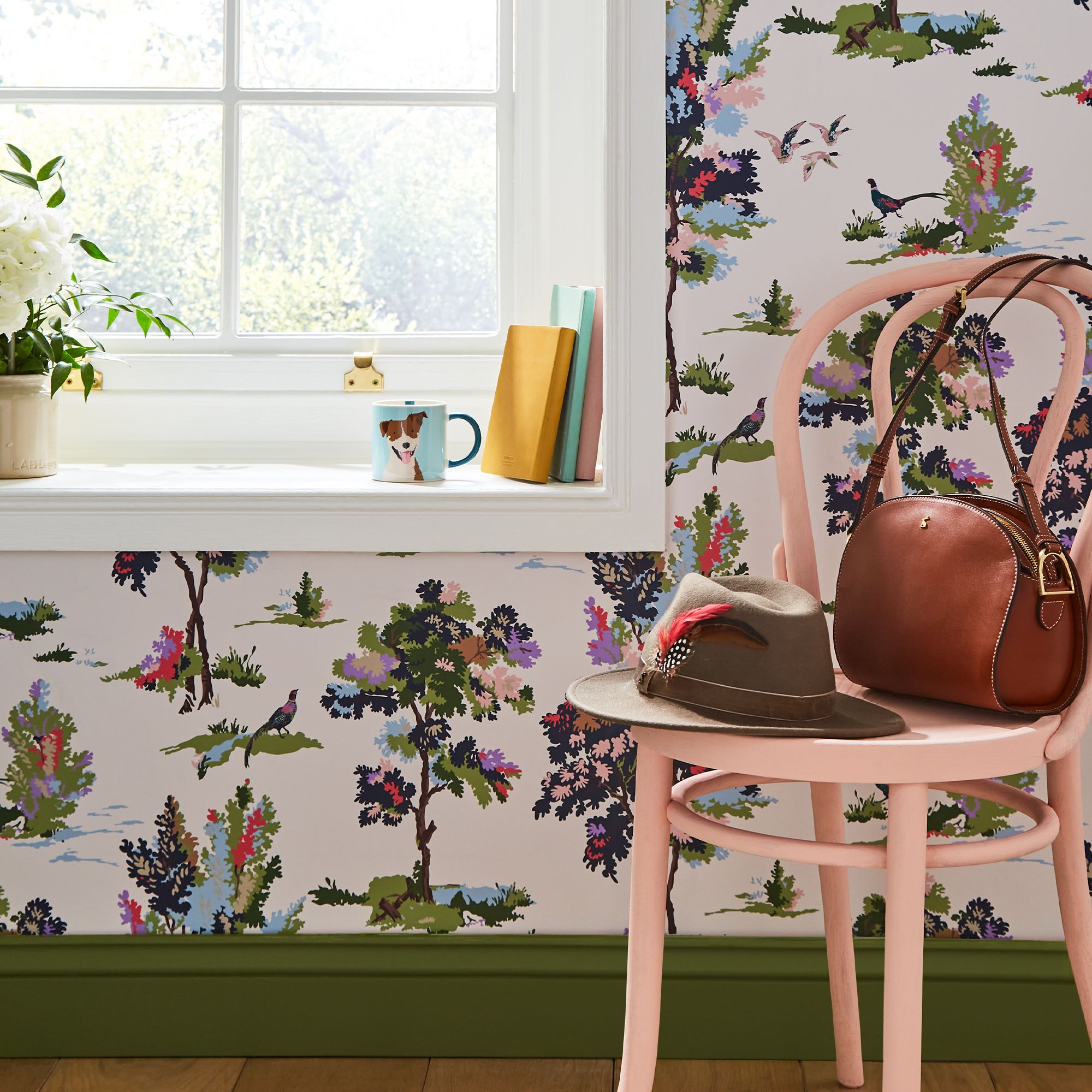Joules Multicolour Woodland Smooth Wallpaper Sample