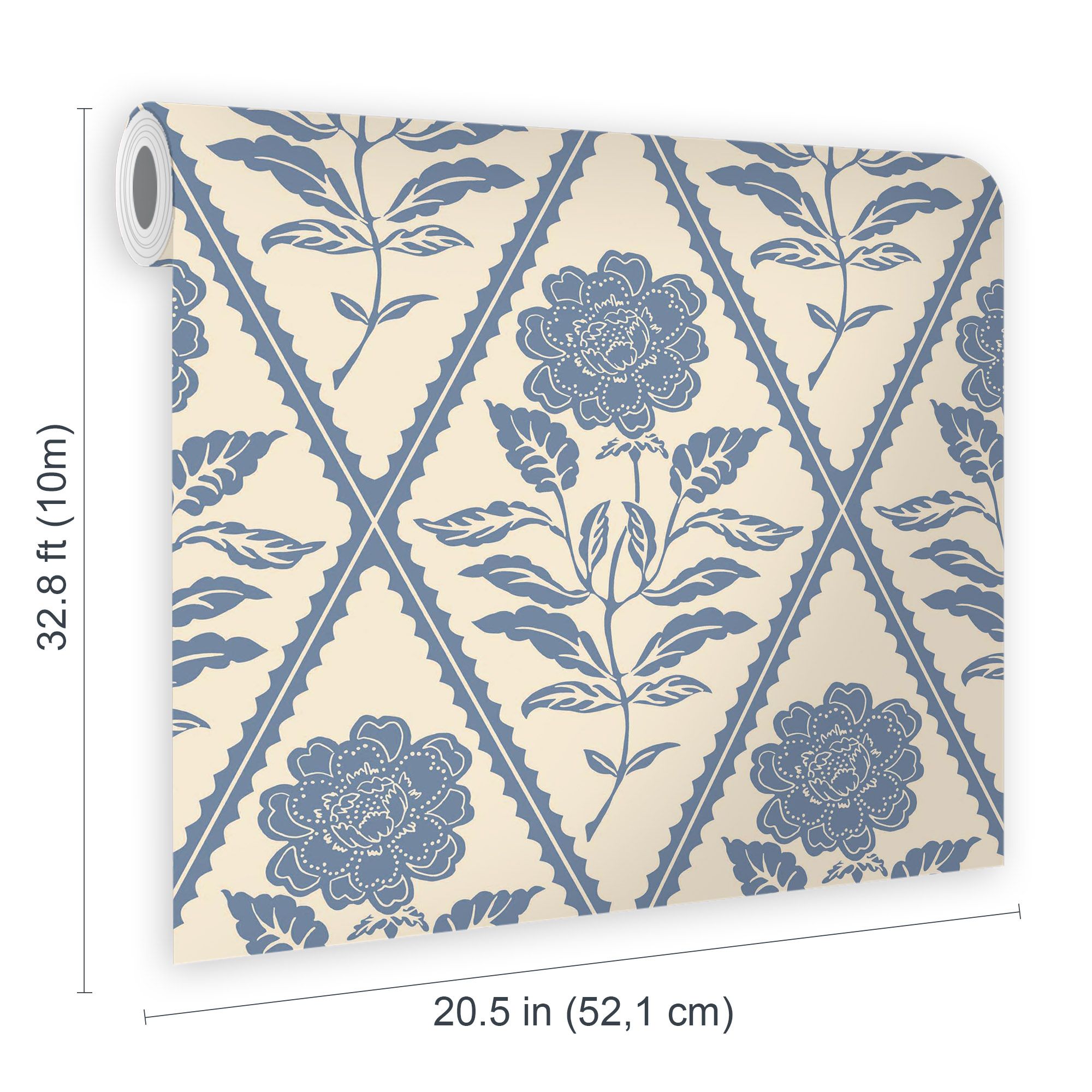 Joules Relaxed Eclectic Cream & Blue Juliette Floral Patterned Smooth ...