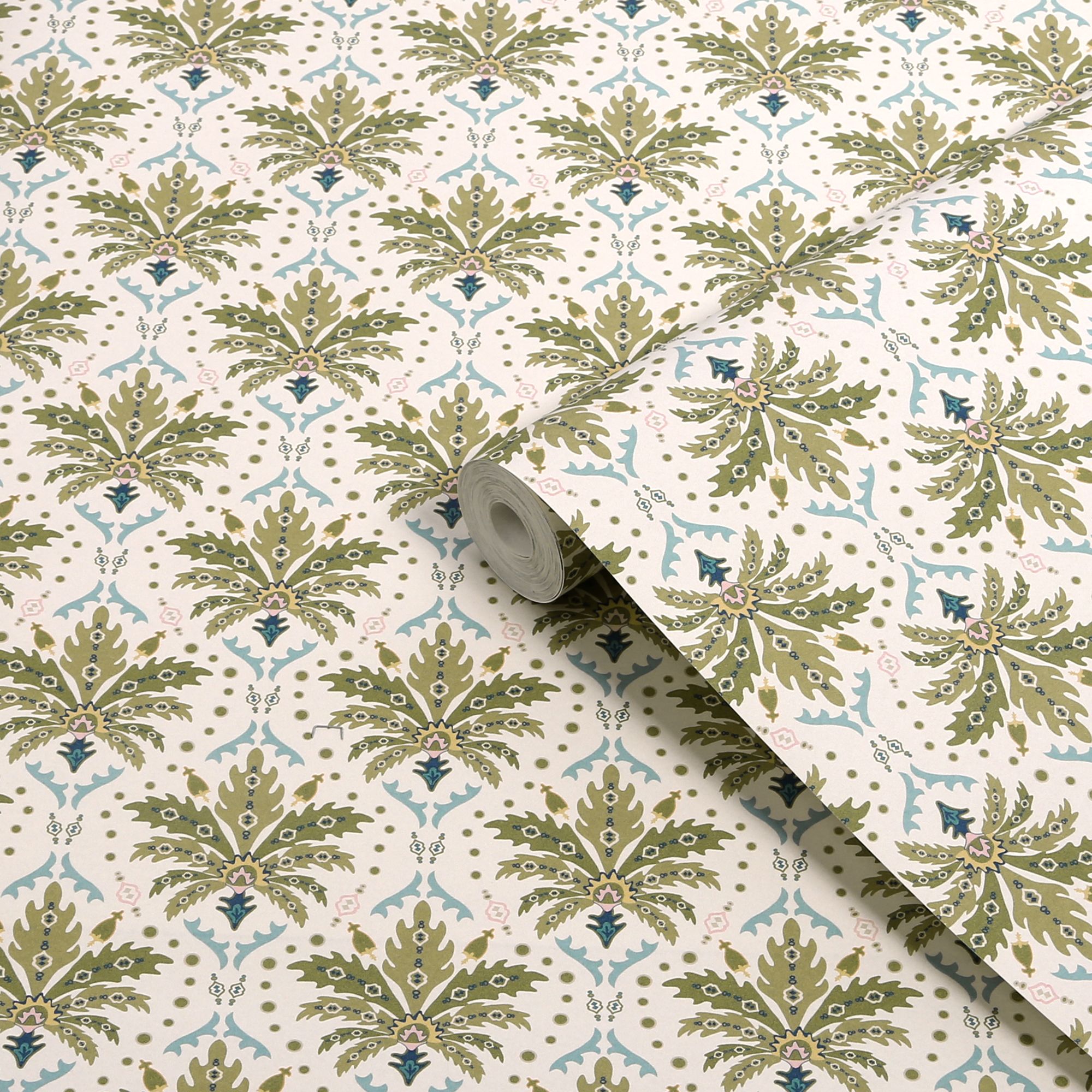 Joules Sophisticated Country Cream & Multicolour Palm Leaves Patterned ...