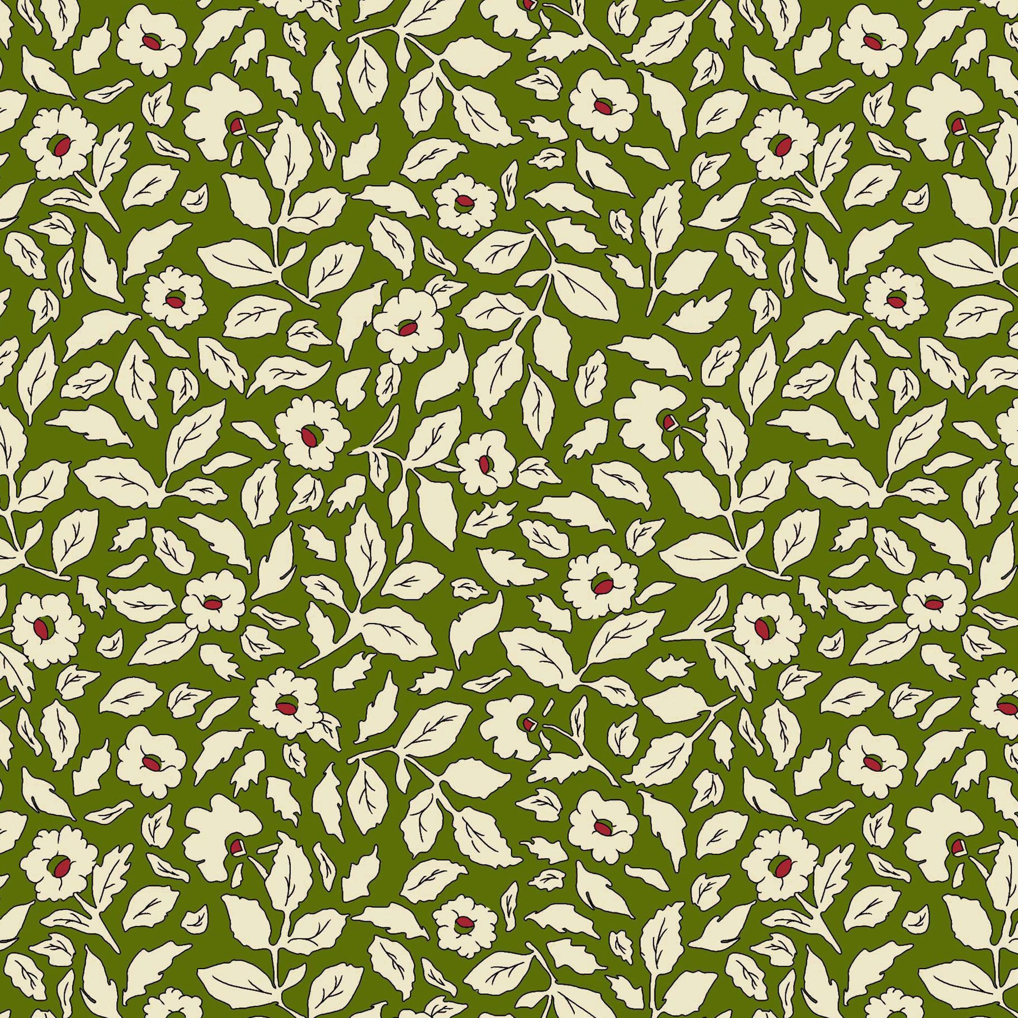 Joules Sophisticated Country Green Ditsy floral Patterned Smooth Wallpaper