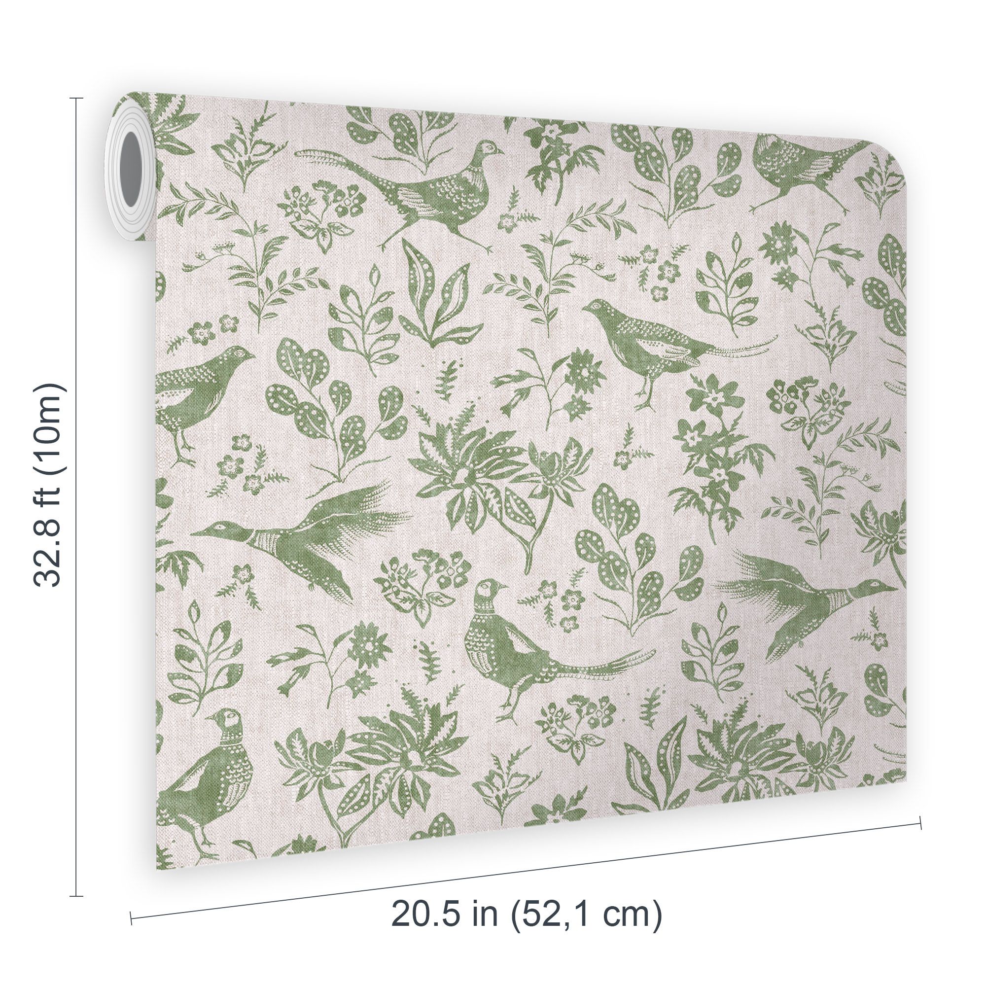 Joules Sophisticated Country Linen/Green Pheasant Patterned Smooth ...