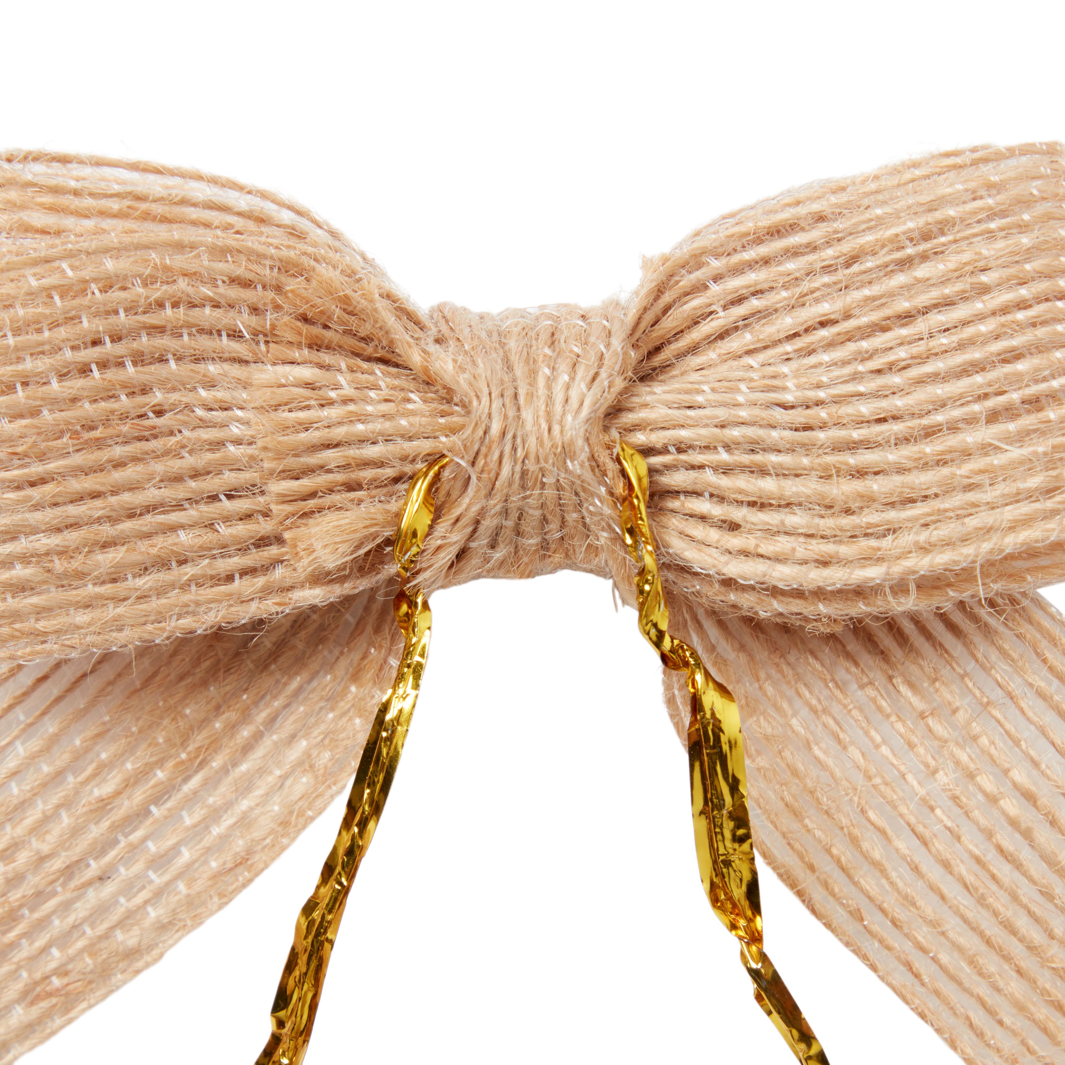 Jute Bow Hanging decoration set, Pack of 6 - Natural