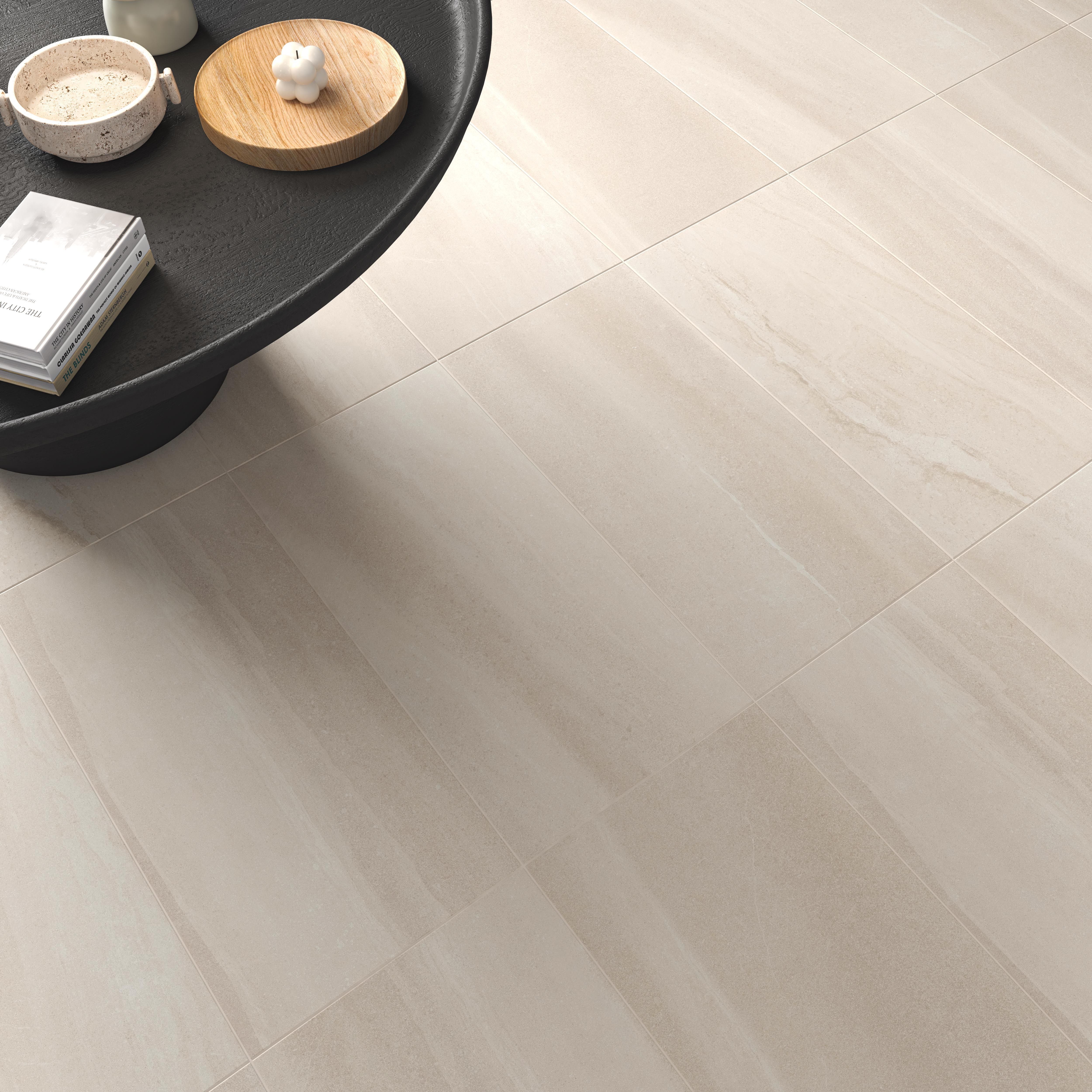 Kale Avalon White Matt Stone effect Textured Porcelain Indoor Wall ...