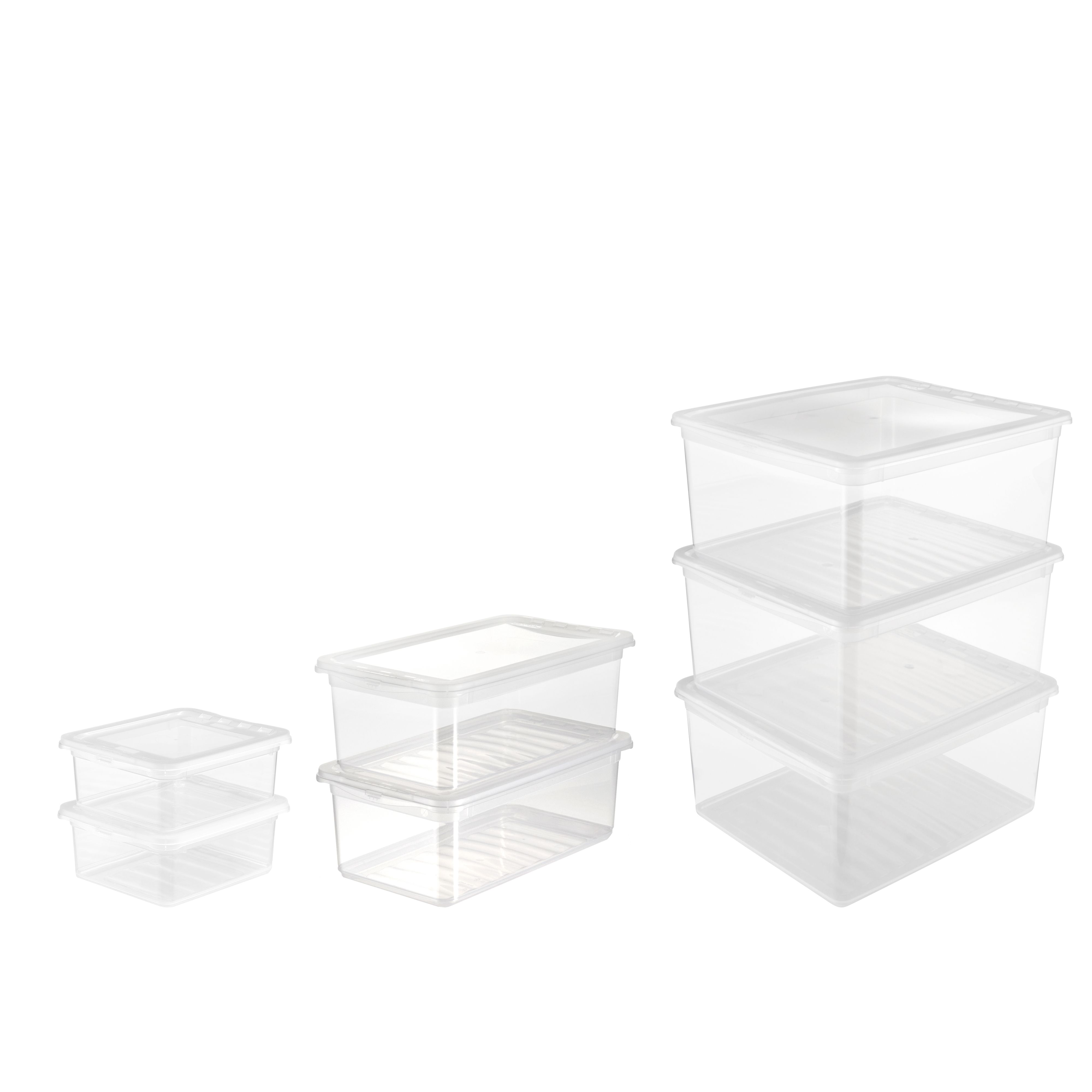 Keeeper Bea Small, medium & XL Stackable Storage box with Lid, Set of 7