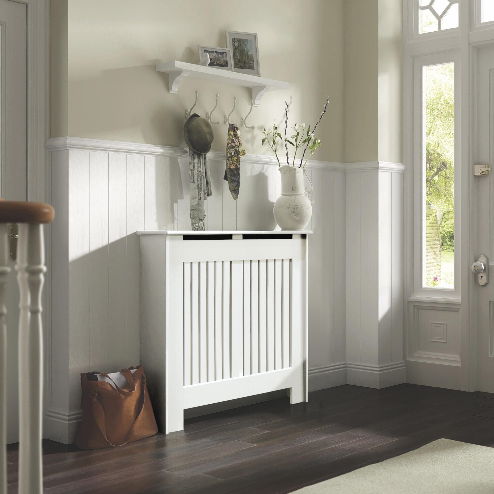 Kensington Small White Radiator cover 800mm(H) 1020mm(W) 180mm(D) | DIY ...