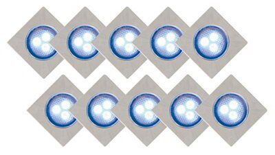 Keso Polished Mains-powered Blue LED Deck lighting kit, Pack of 10 ...