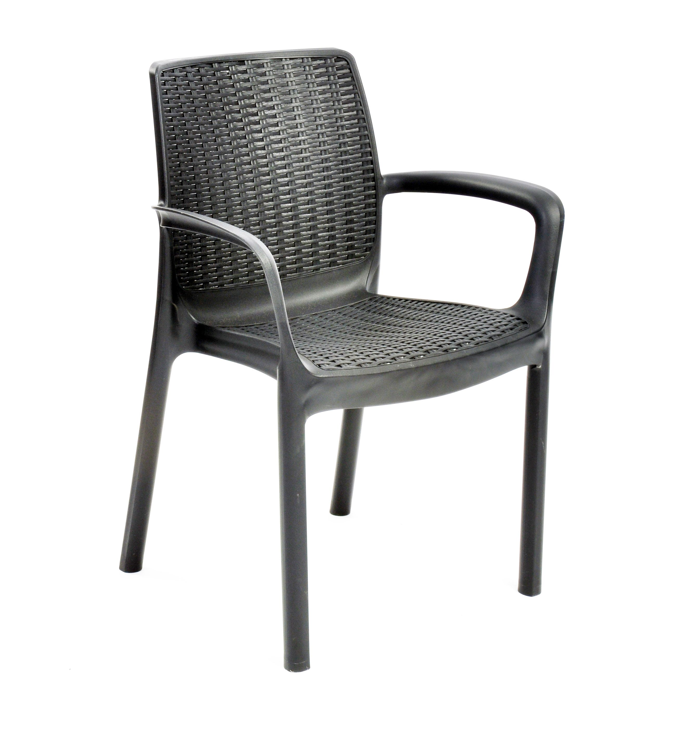Keter Bali Grey Rattan effect Armchair, Pack of 6 at B&Q
