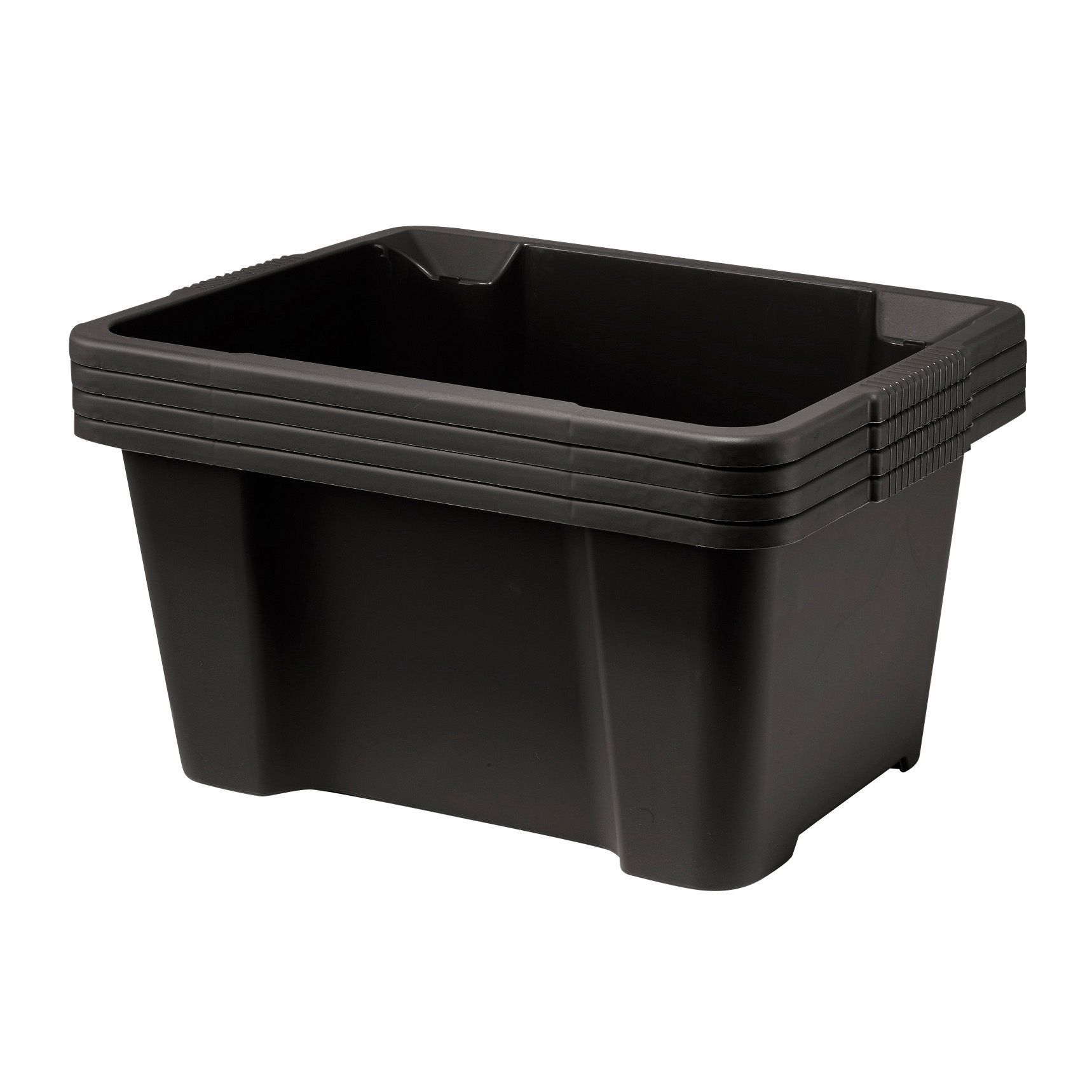 Keter Black Storage box, Pack of 4