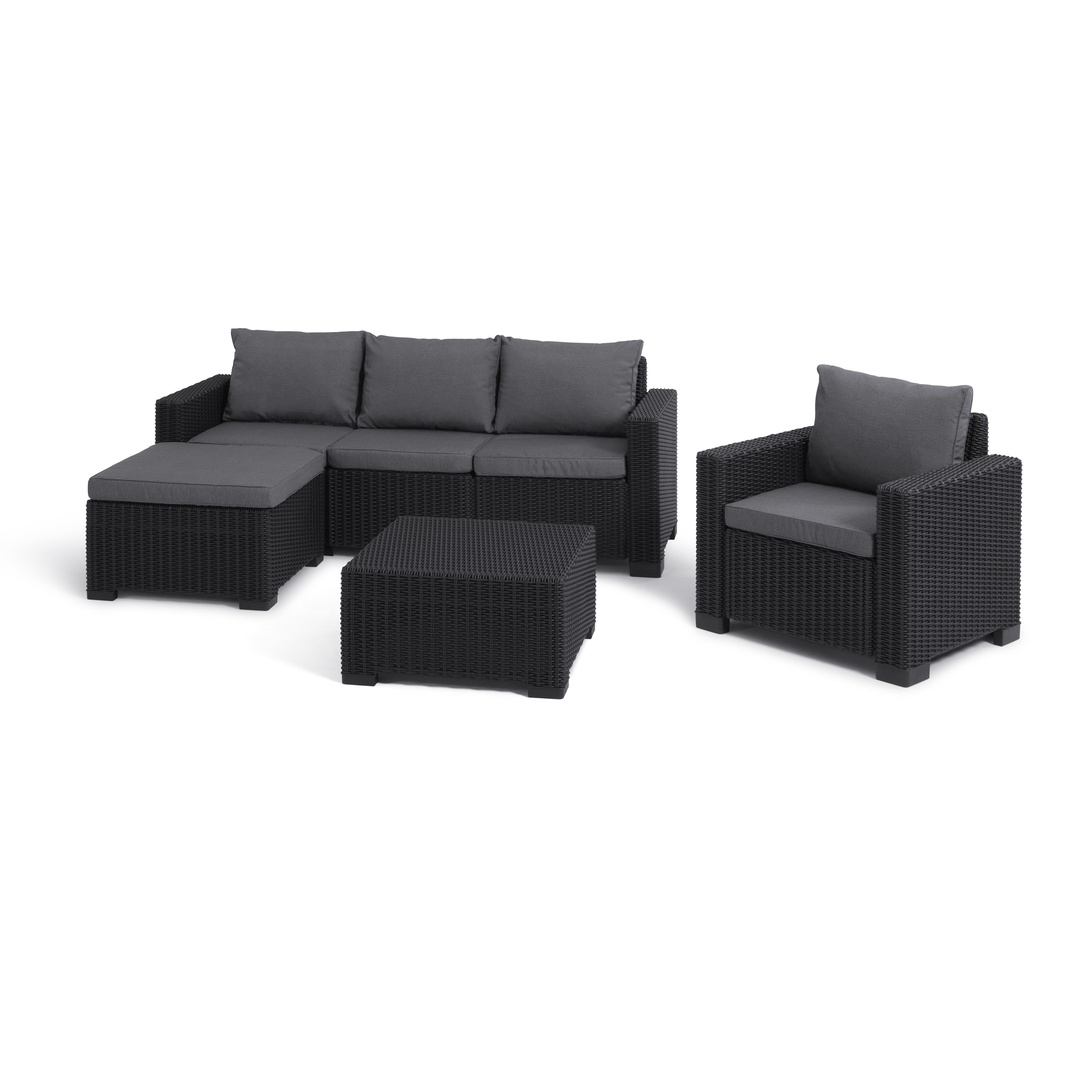 Keter California Graphite Resin 4 Seater Garden furniture set with ...