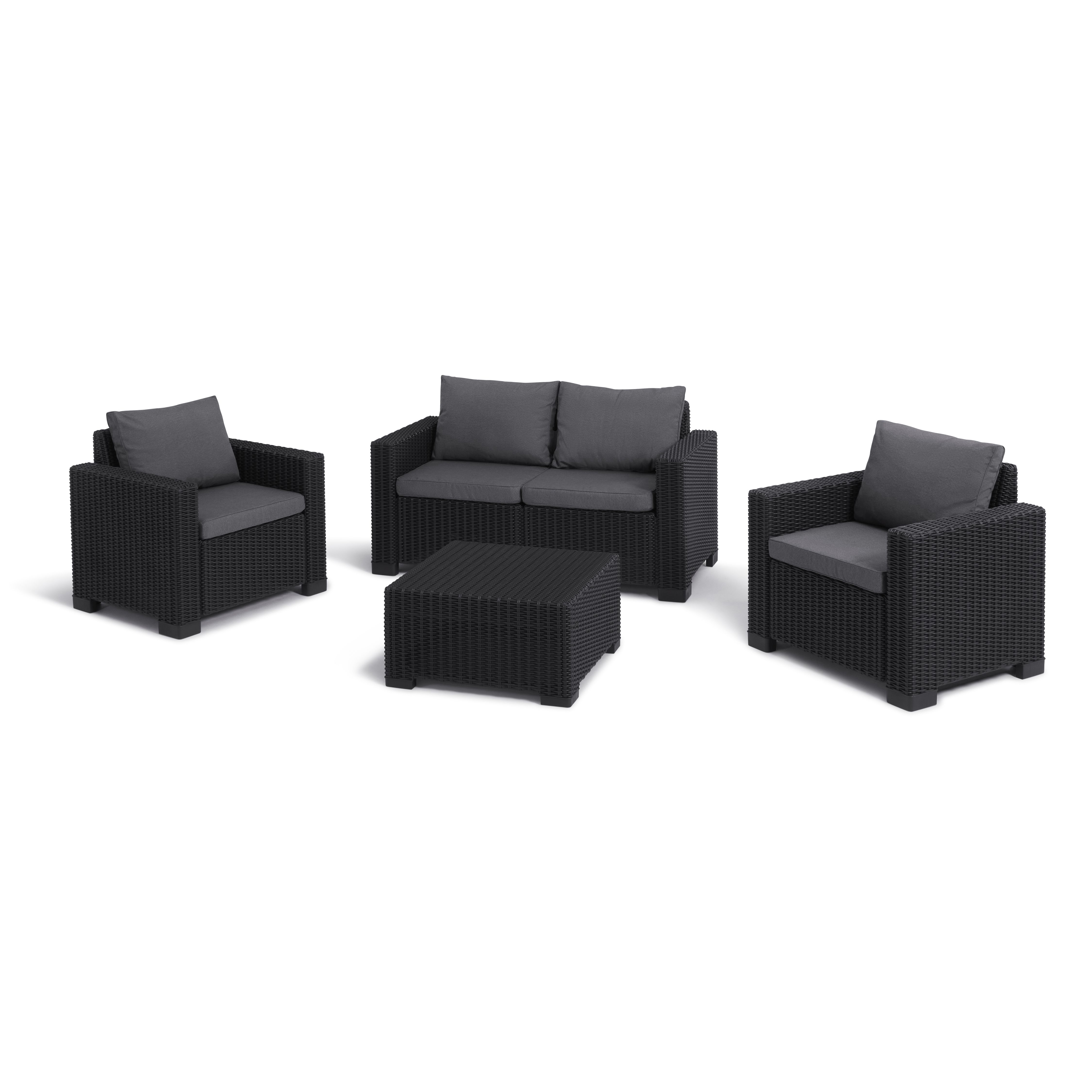 Keter California Graphite Resin 4 Seater Garden furniture set with ...