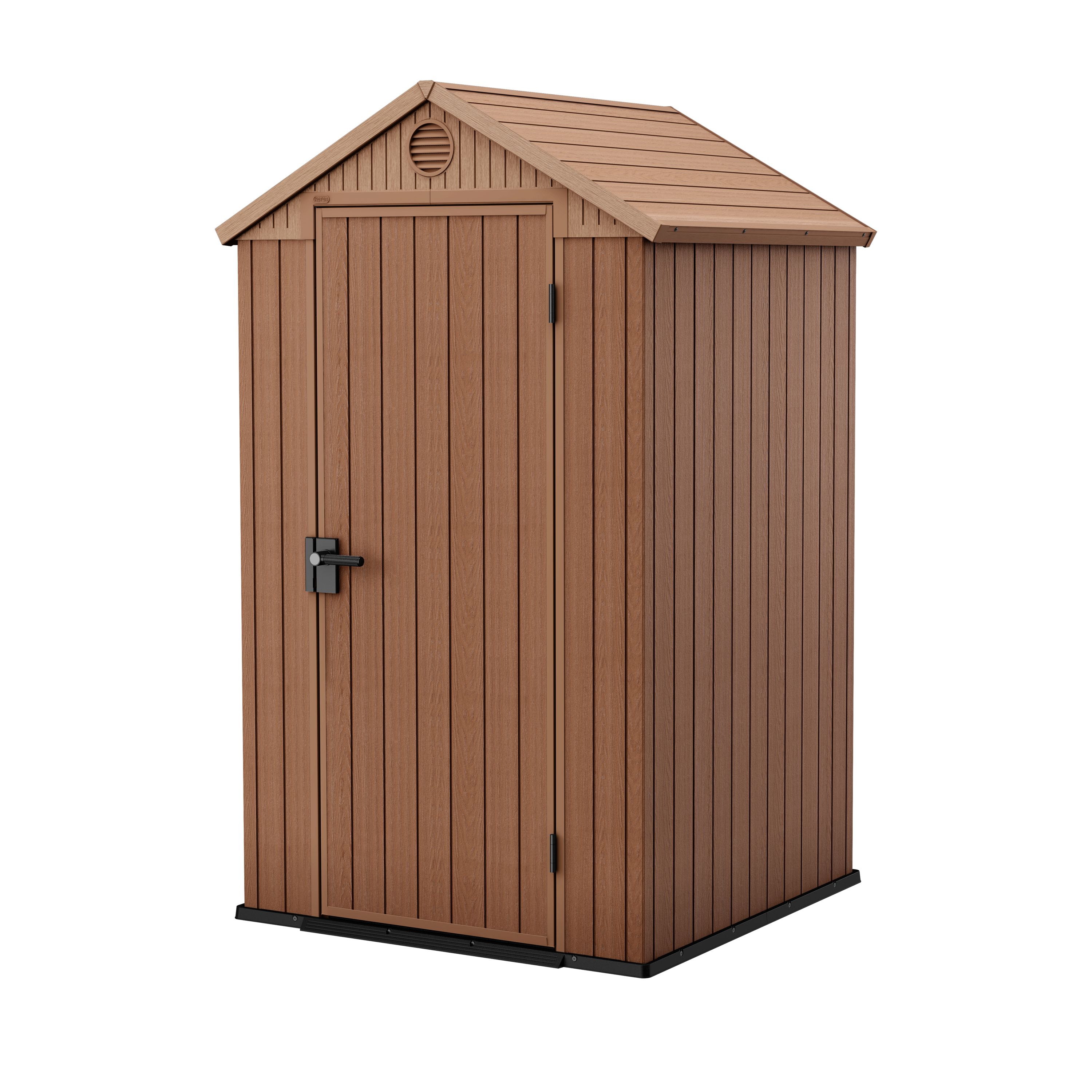 Keter Darwin 4x4 ft Apex Plastic Shed with floor (Base included)