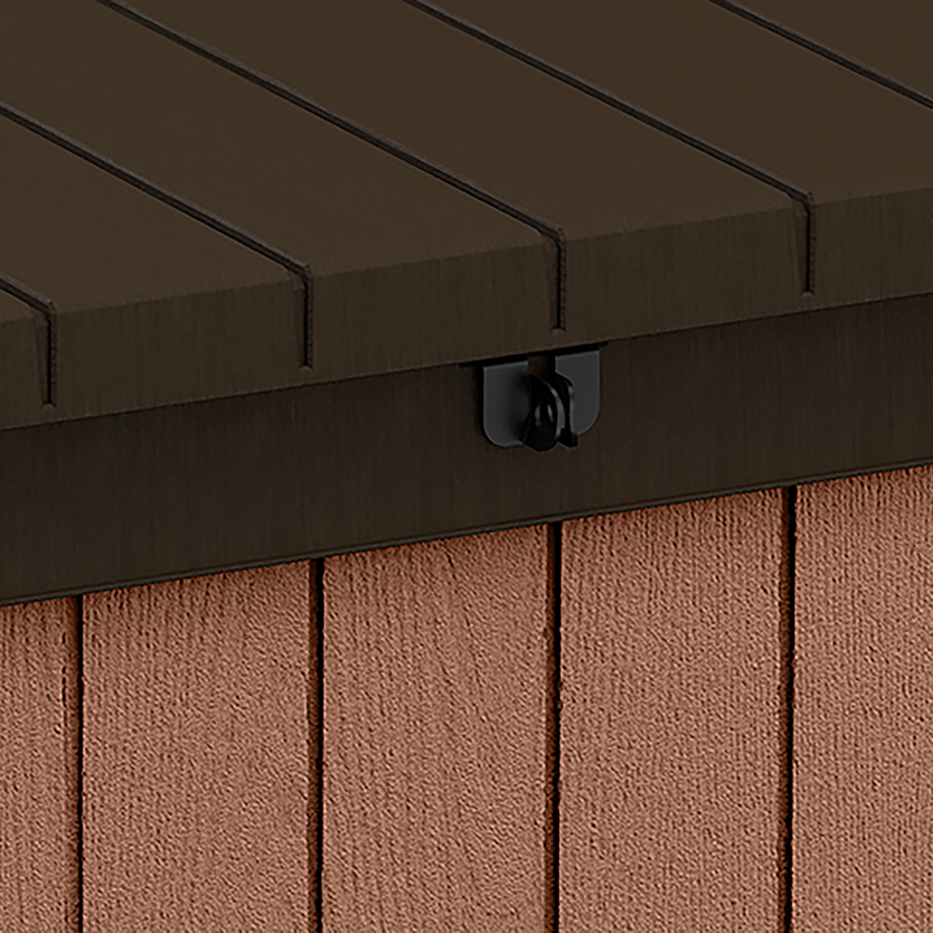 Keter Darwin Brown 380L Garden storage bench box 5x2 ft 545mm 1425mm