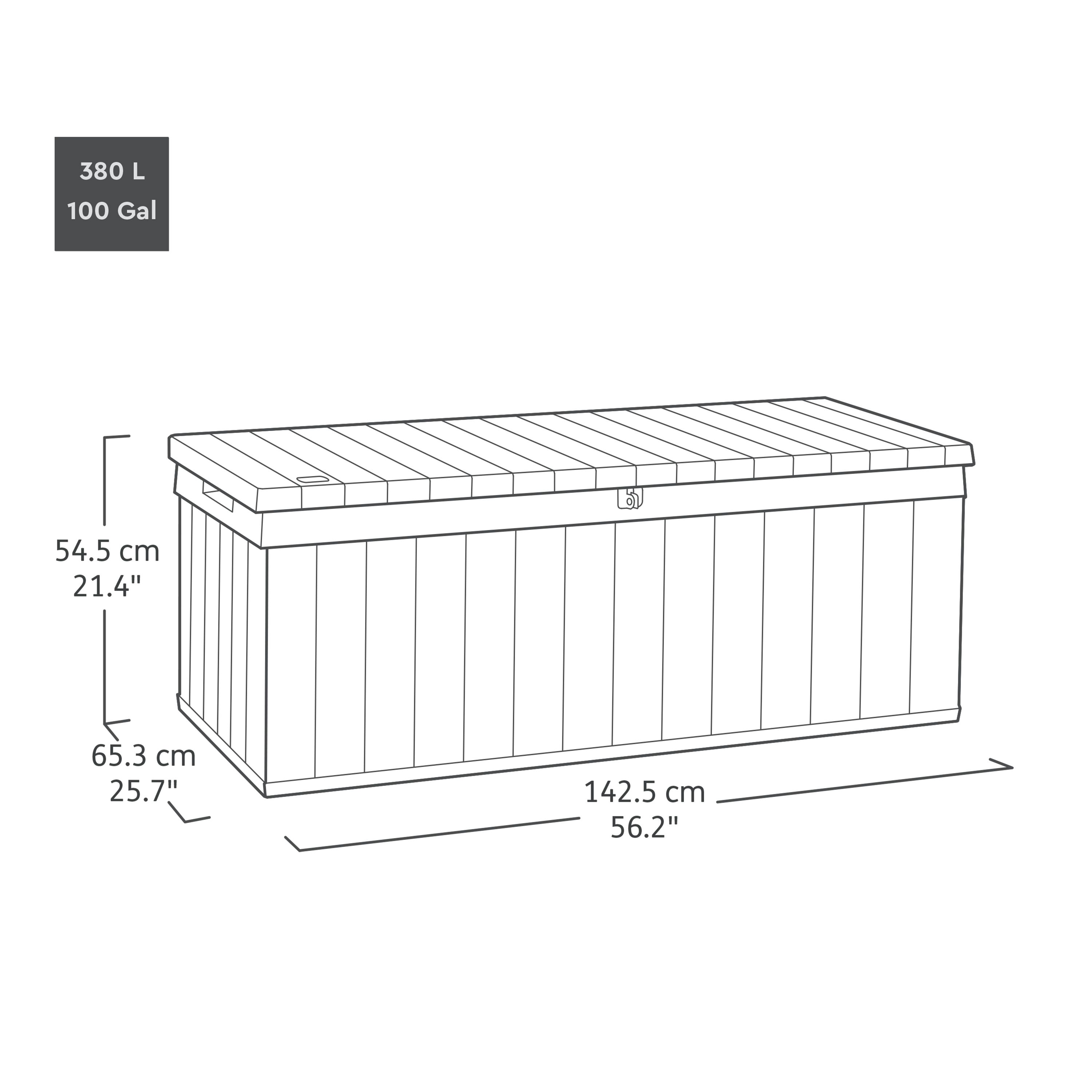 Keter Darwin Green 380L Garden storage box (H)545mm (W)1425mm