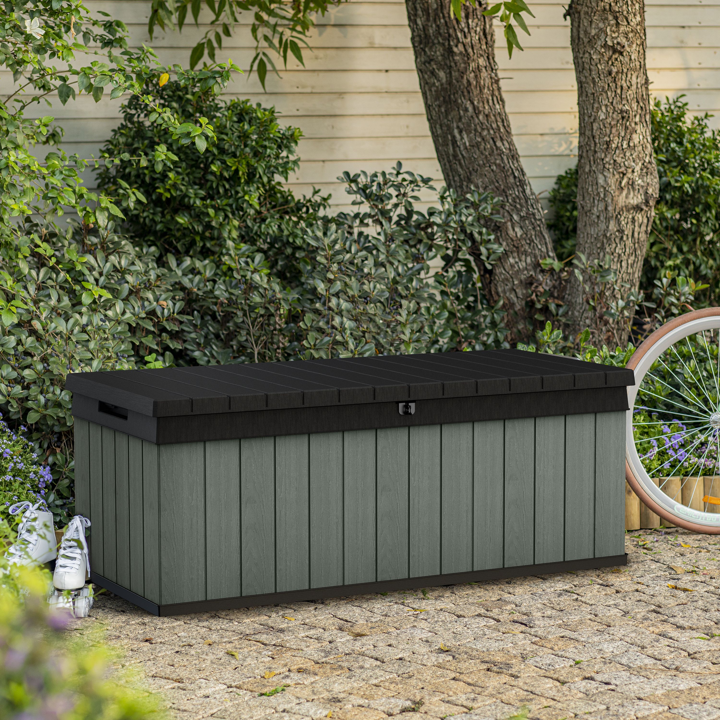 Keter Darwin Green 380L Garden storage box (H)545mm (W)1425mm