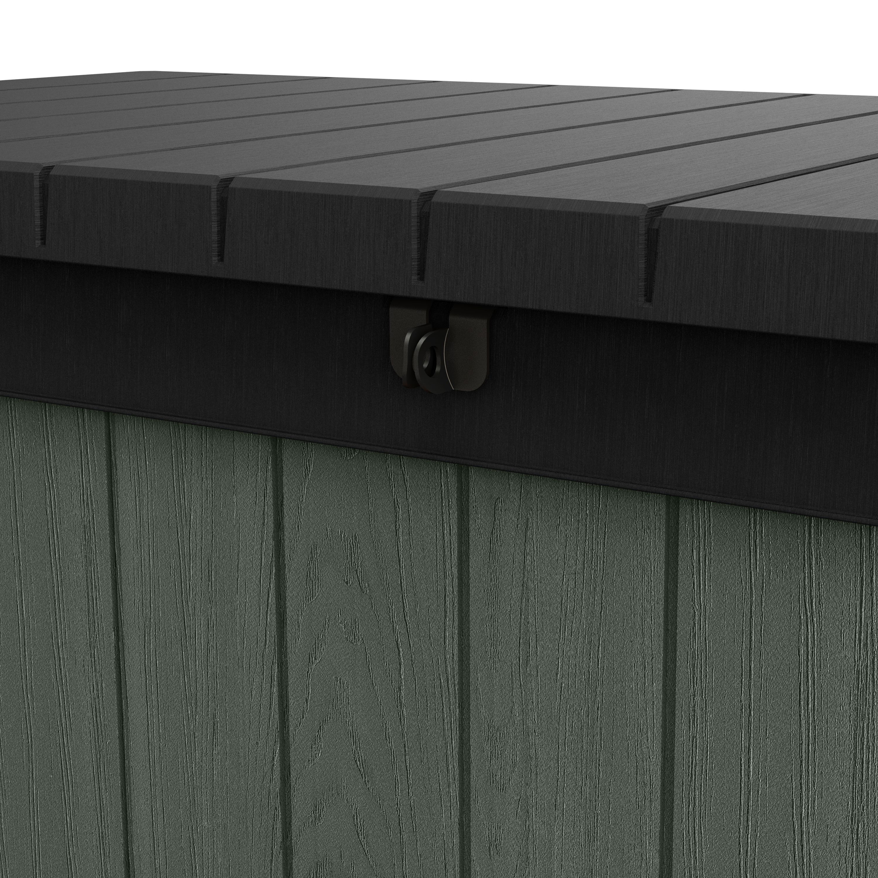 Keter Darwin Green Wood effect Plastic 142.5x65.3cm Garden storage box 570L