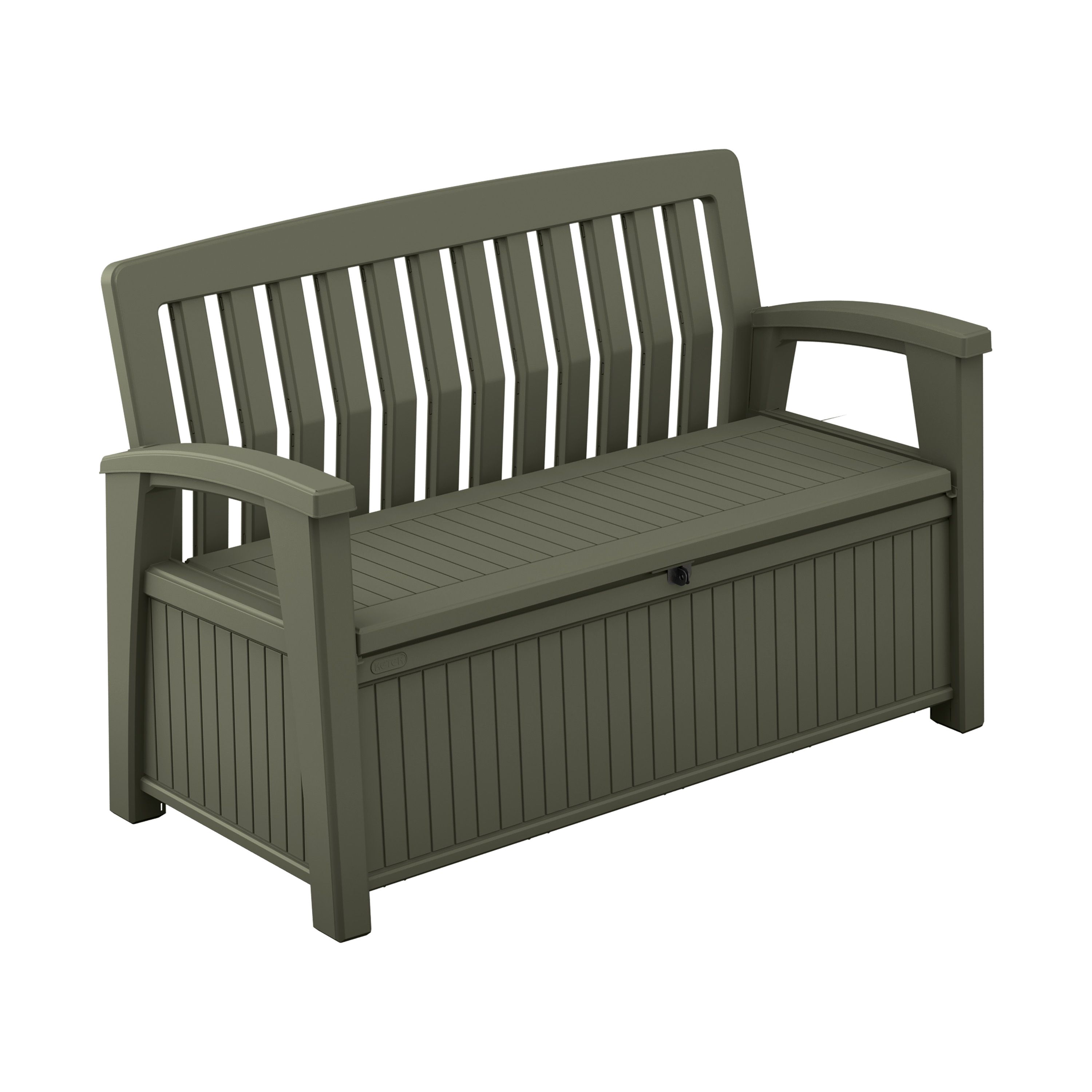 Keter Darwin Green Wooden Bench & storage box with 227L (W)132.7cm (H)89cm