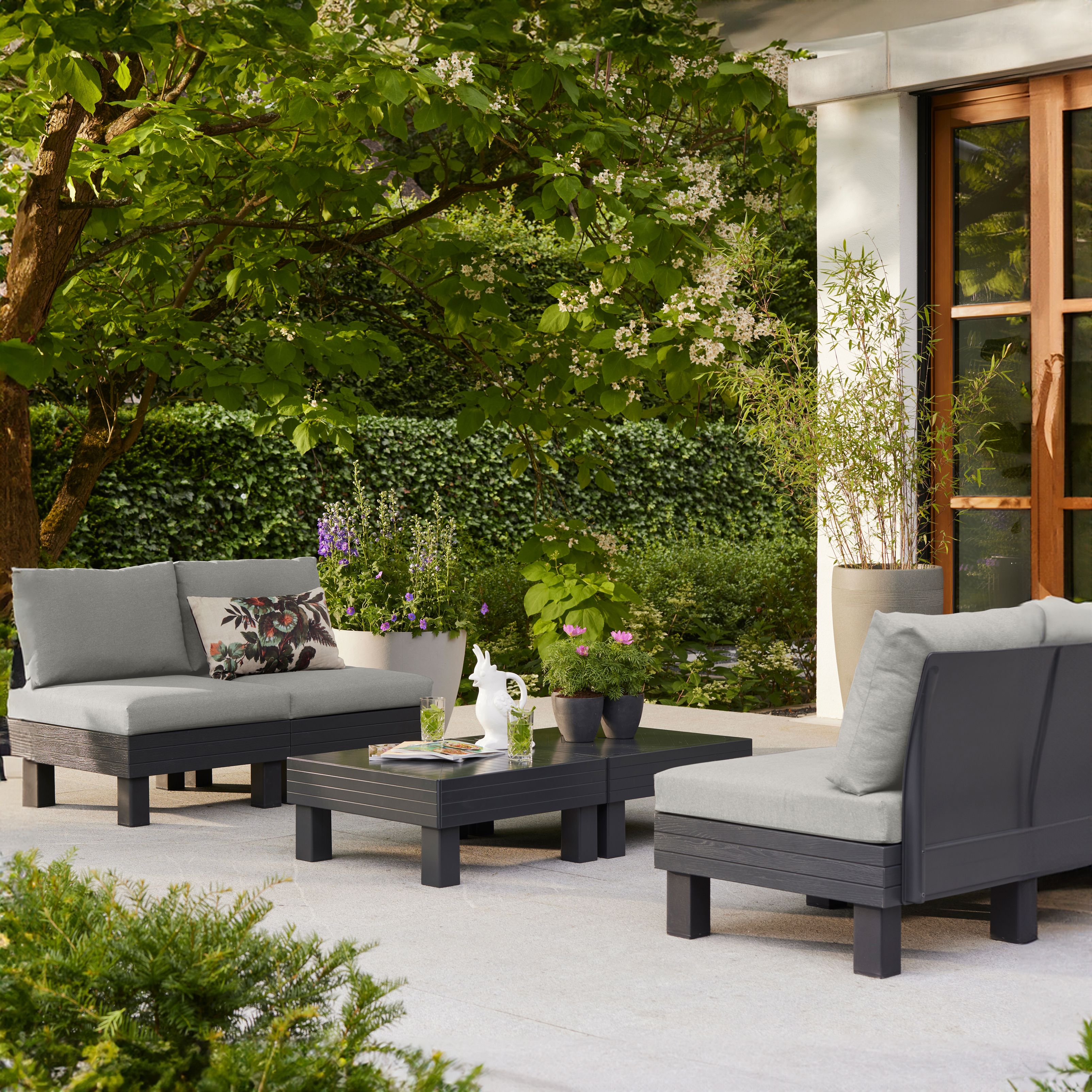 Keter Elements Grey 4 Seater Modular Balcony set H 80cm x W 65cm