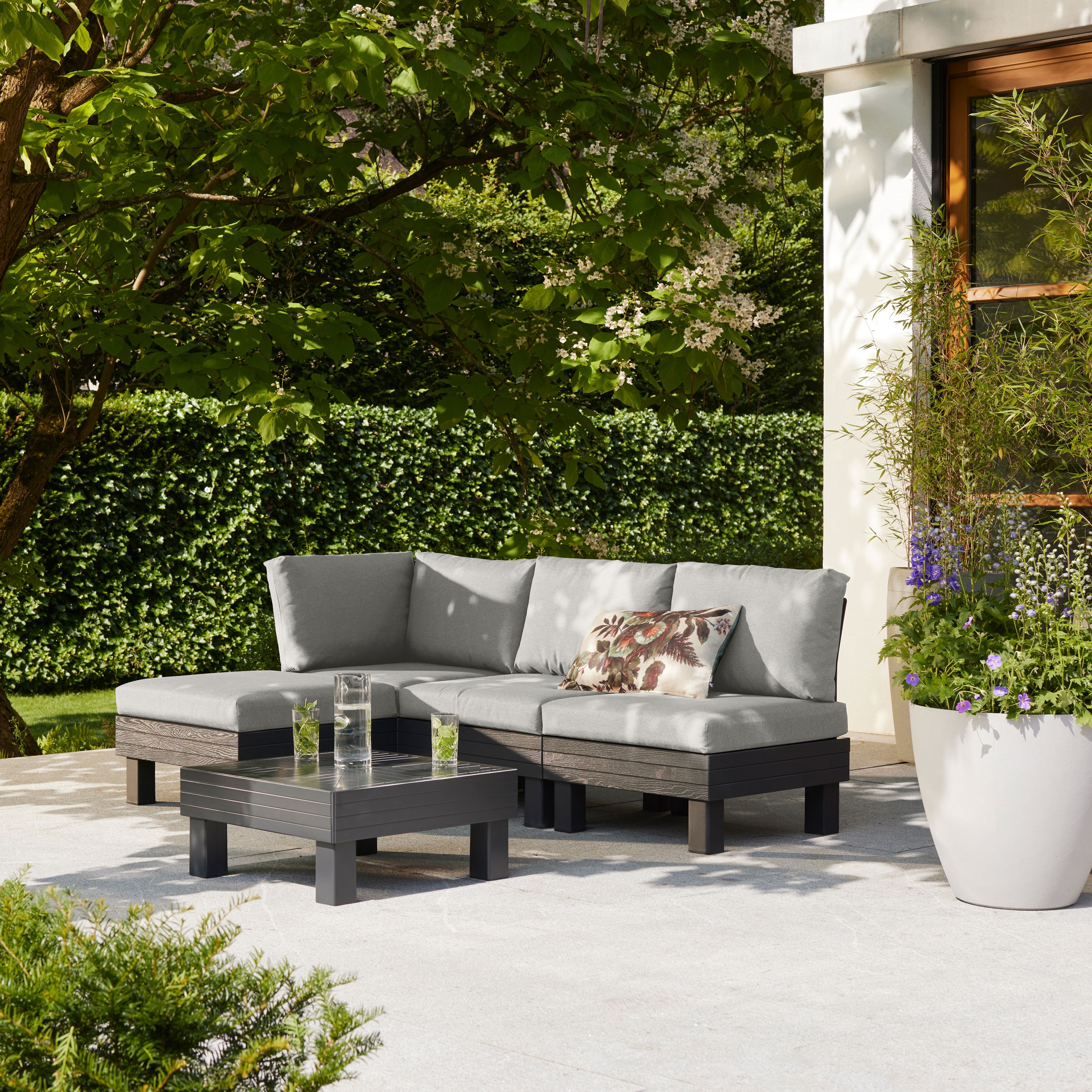 Keter Elements Grey 4 Seater Modular corner Seating