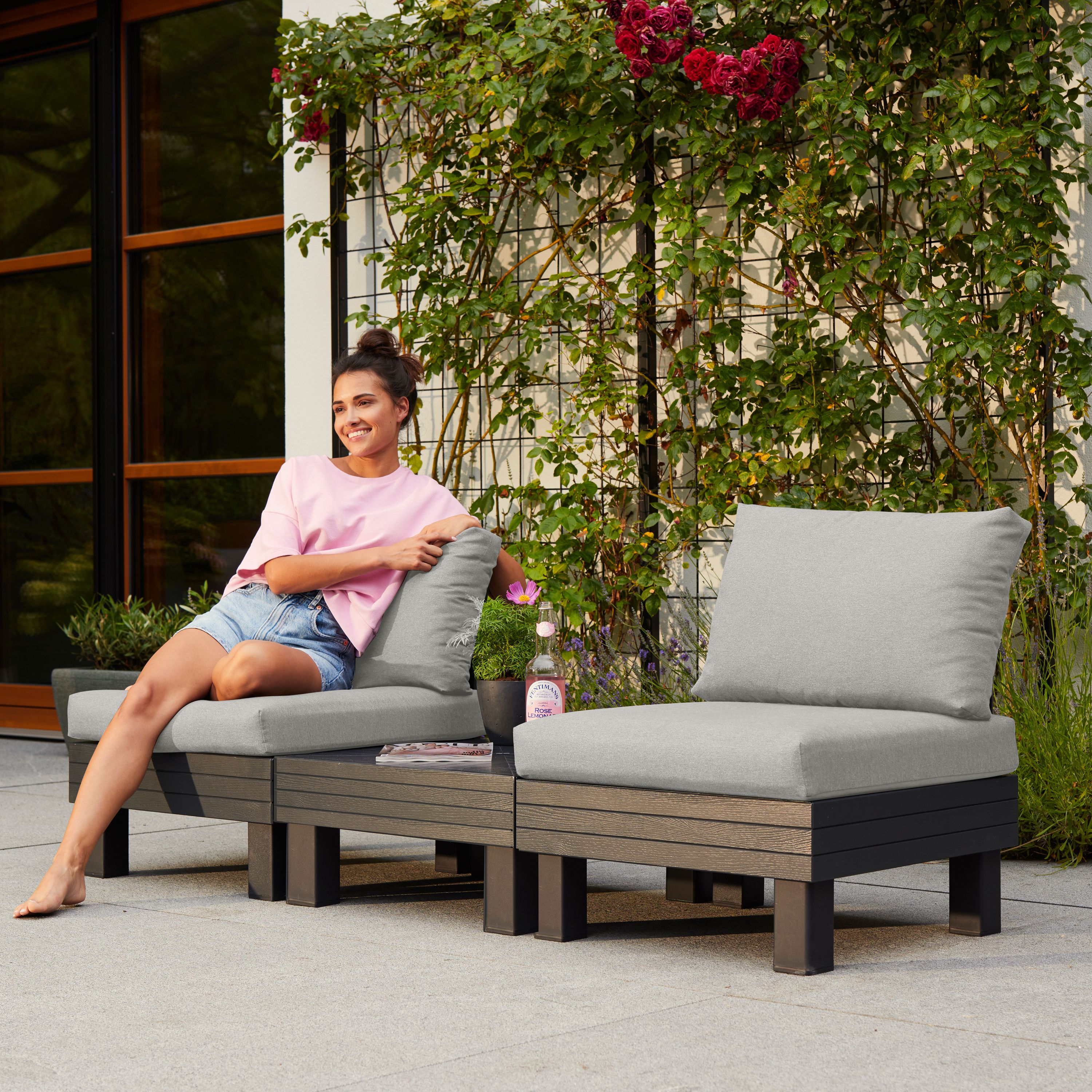 Keter Elements Matt Grey 2 Seater Modular Balcony set