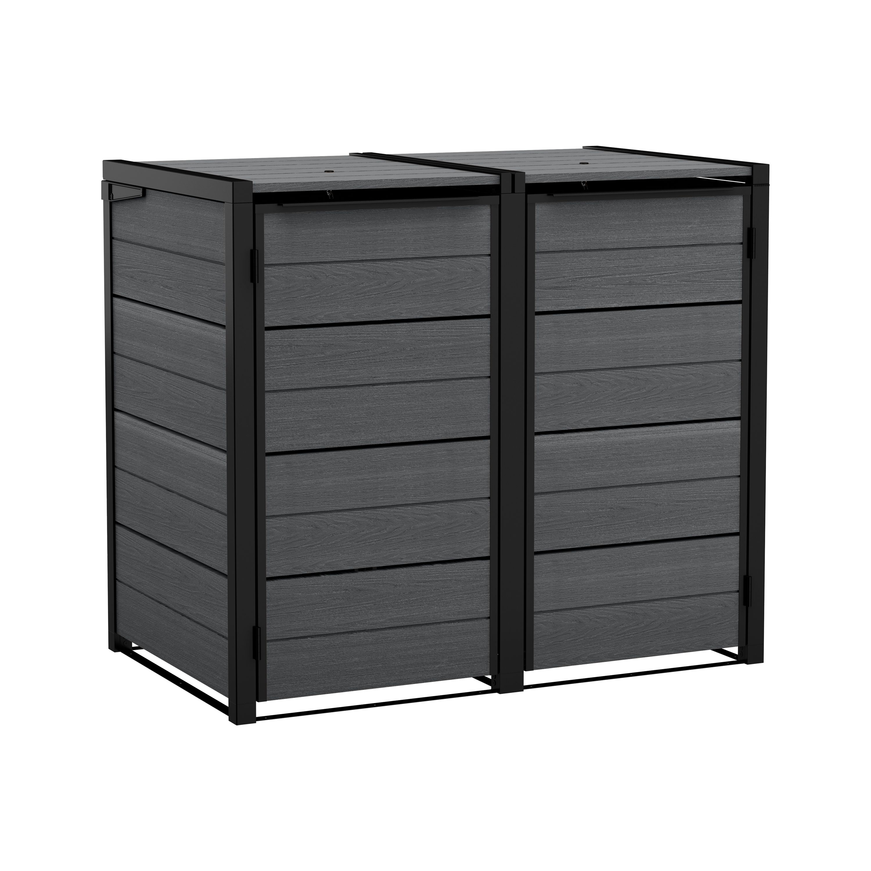Keter Evotech Hideaway x2 Base Unit Grey 240L Bin storage (H)1212mm (W ...