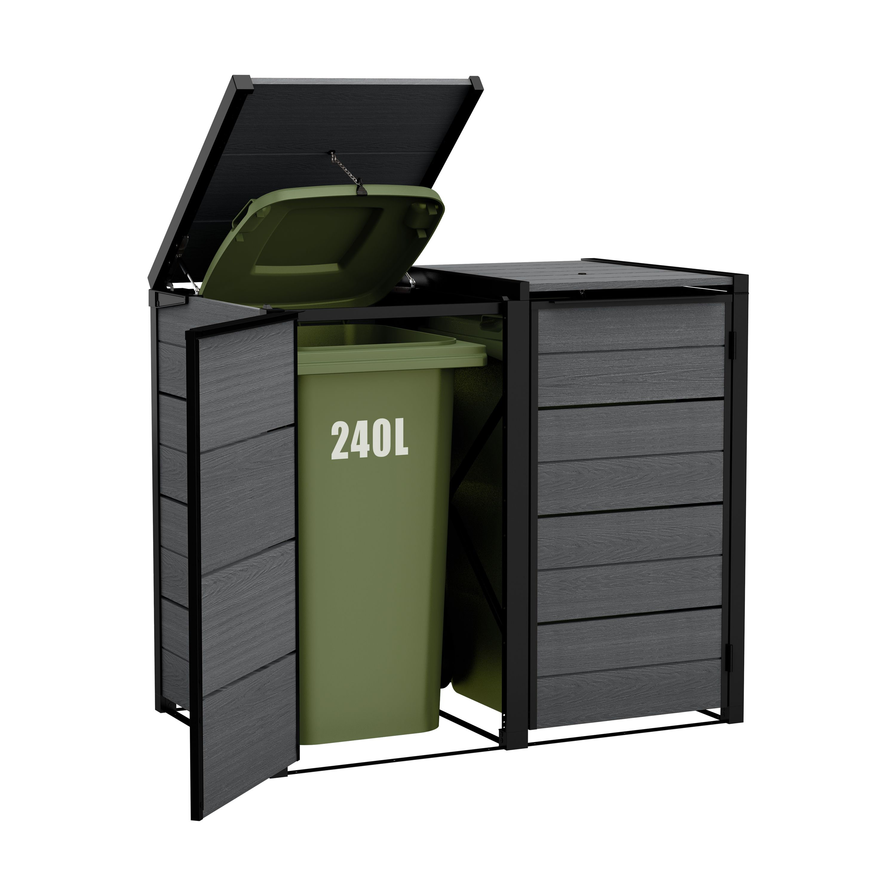 Keter Evotech Hideaway x2 Base Unit Grey 240L Bin storage (H)1212mm (W ...