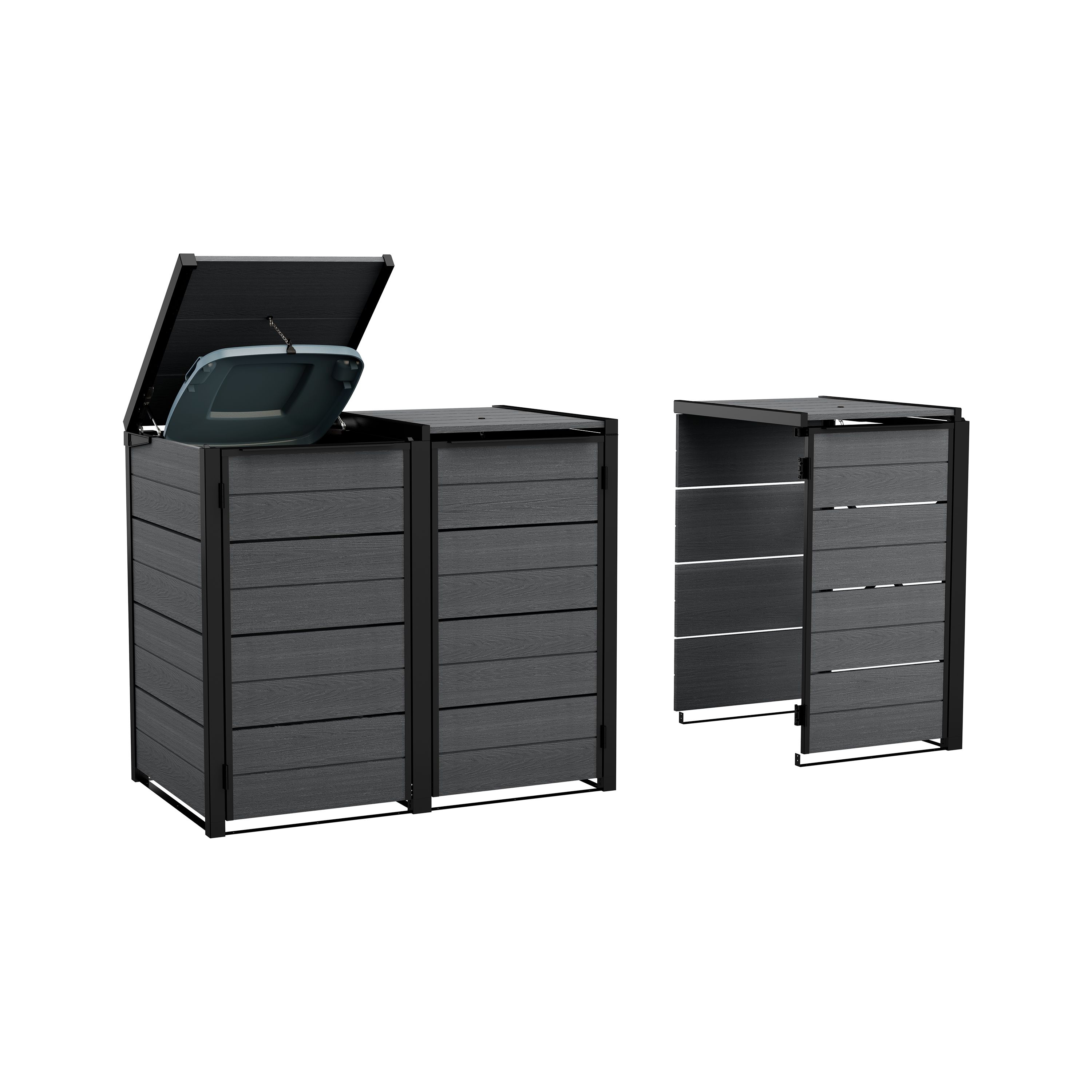 Keter Hideaway Extention Grey 240L Bin storage (H)1212mm (W)612mm