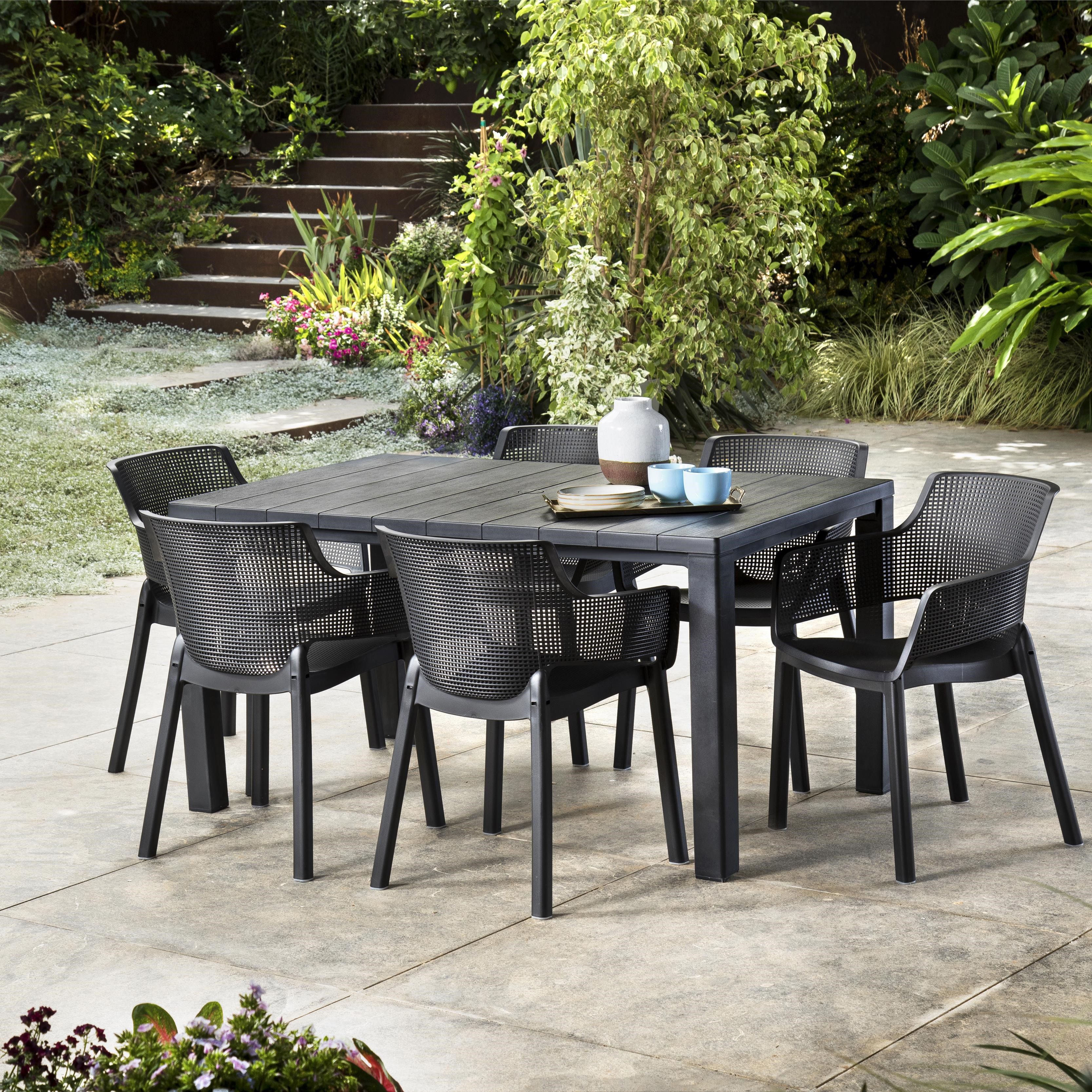Keter Julie Plastic Graphite Rectangular Dining table