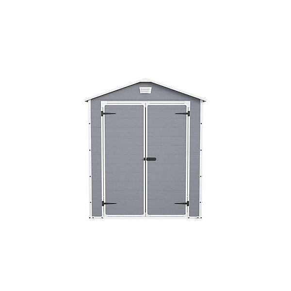 Keter Manor 8x6 ft Gable Grey Plastic 2 door Shed with floor Keter Manor 8x6 ft Gable Grey Plastic 2 door Shed with floor