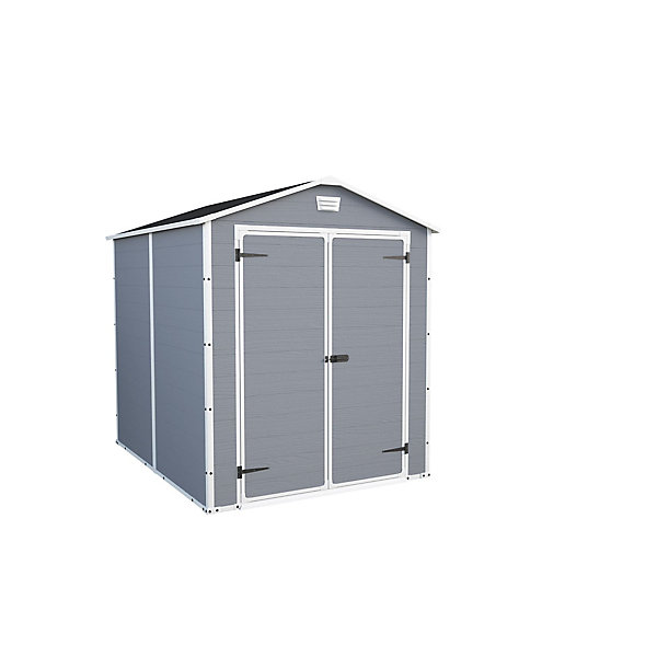Keter Manor 8x6 ft Gable Grey Plastic 2 door Shed with floor Keter Manor 8x6 ft Gable Grey Plastic 2 door Shed with floor