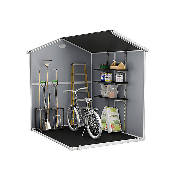 Keter Manor 8x6 ft Gable Grey Plastic 2 door Shed with floor Keter Manor 8x6 ft Gable Grey Plastic 2 door Shed with floor