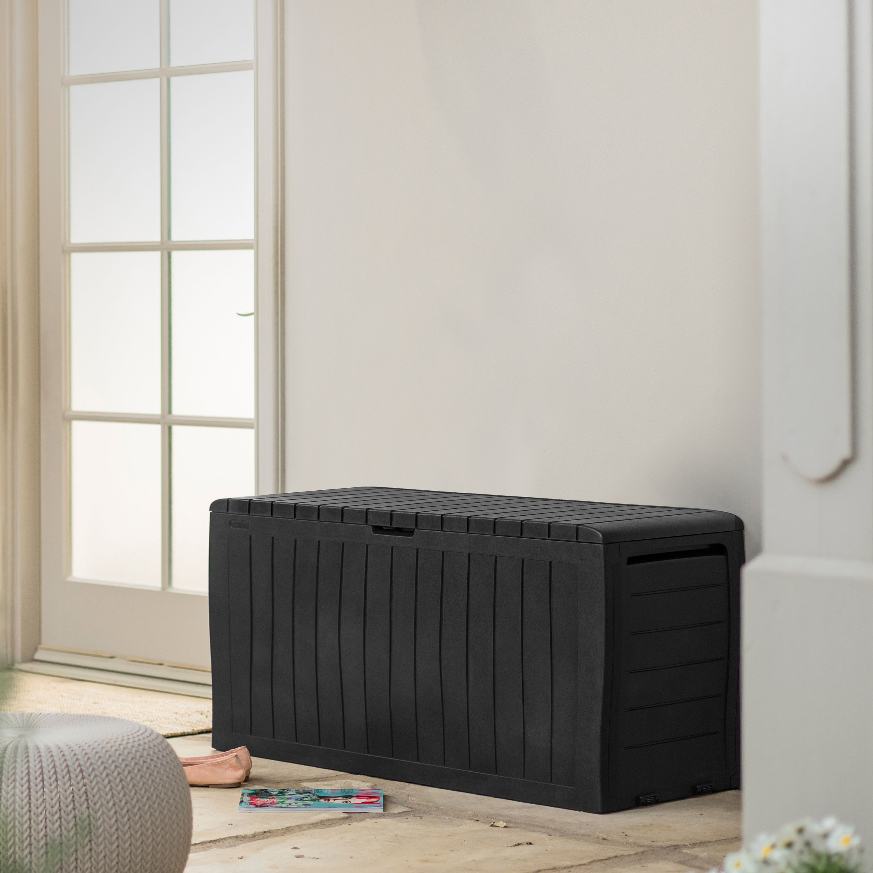 Keter Marvel plus Grey 270L Garden storage box 4x1 ft (H)570mm (W)1145mm