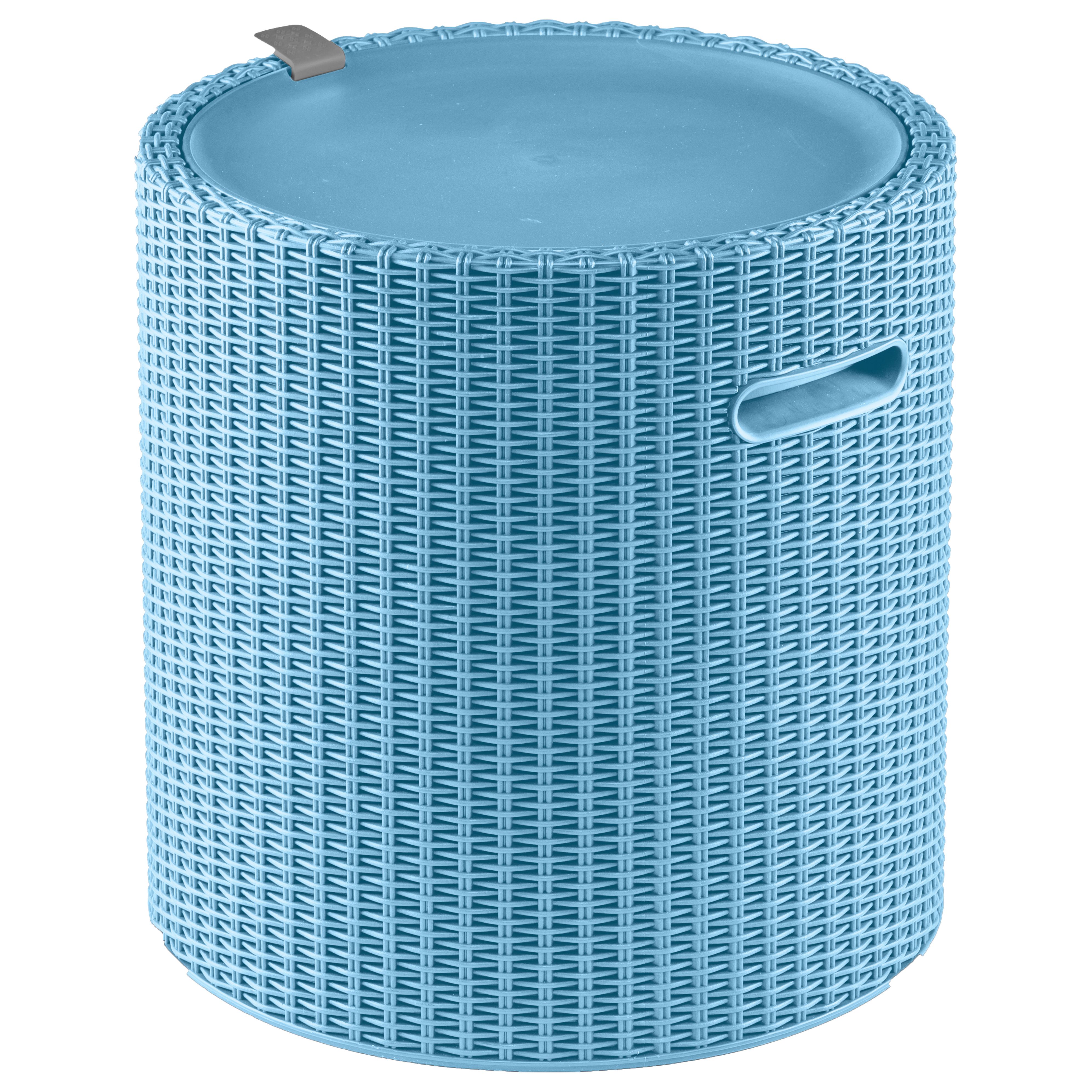 Keter Mia Blue Rattan effect Cool stool | DIY at B&Q