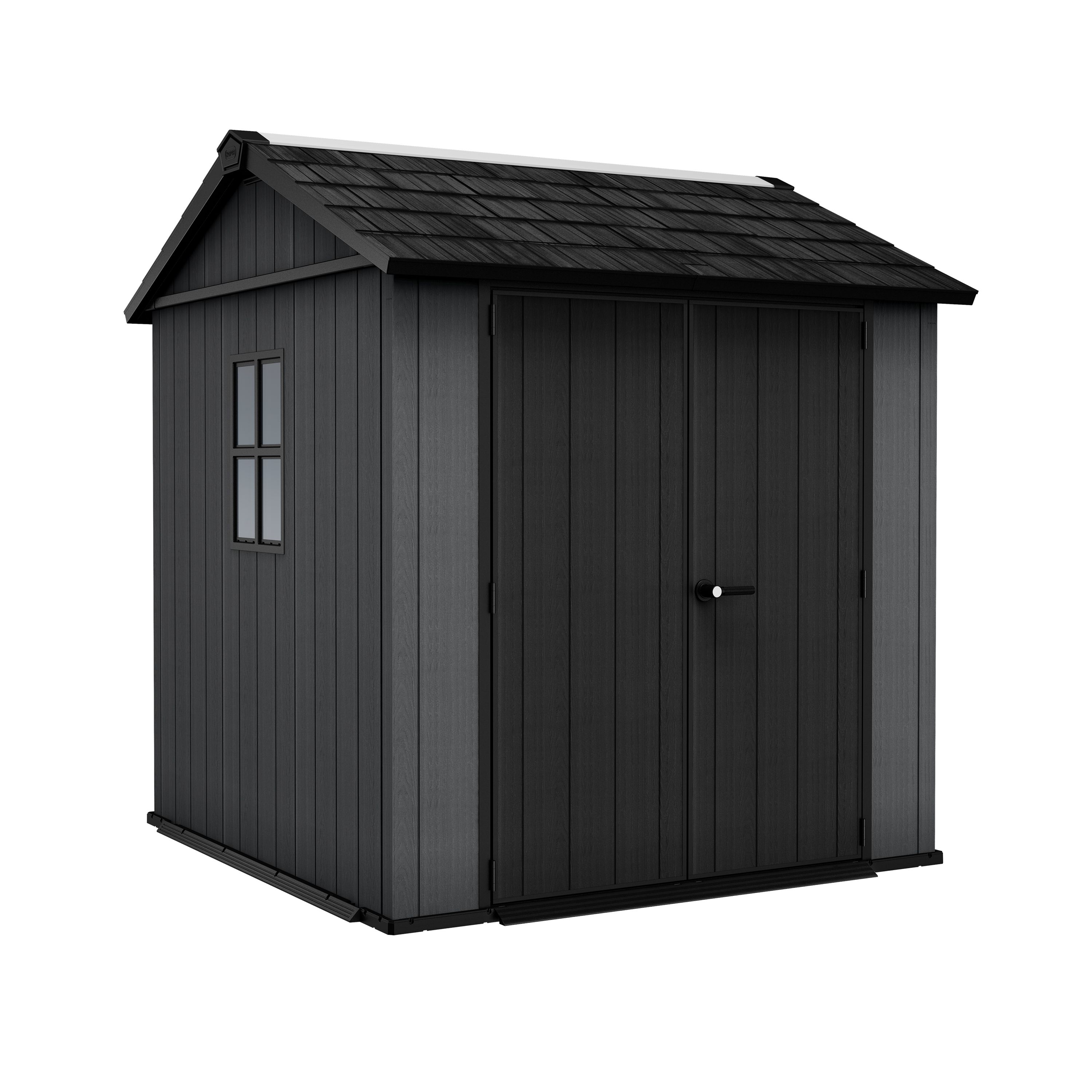 Keter Newton Plus Horizontal 7x7.5 ft Apex Grey Plastic 2 door Shed ...