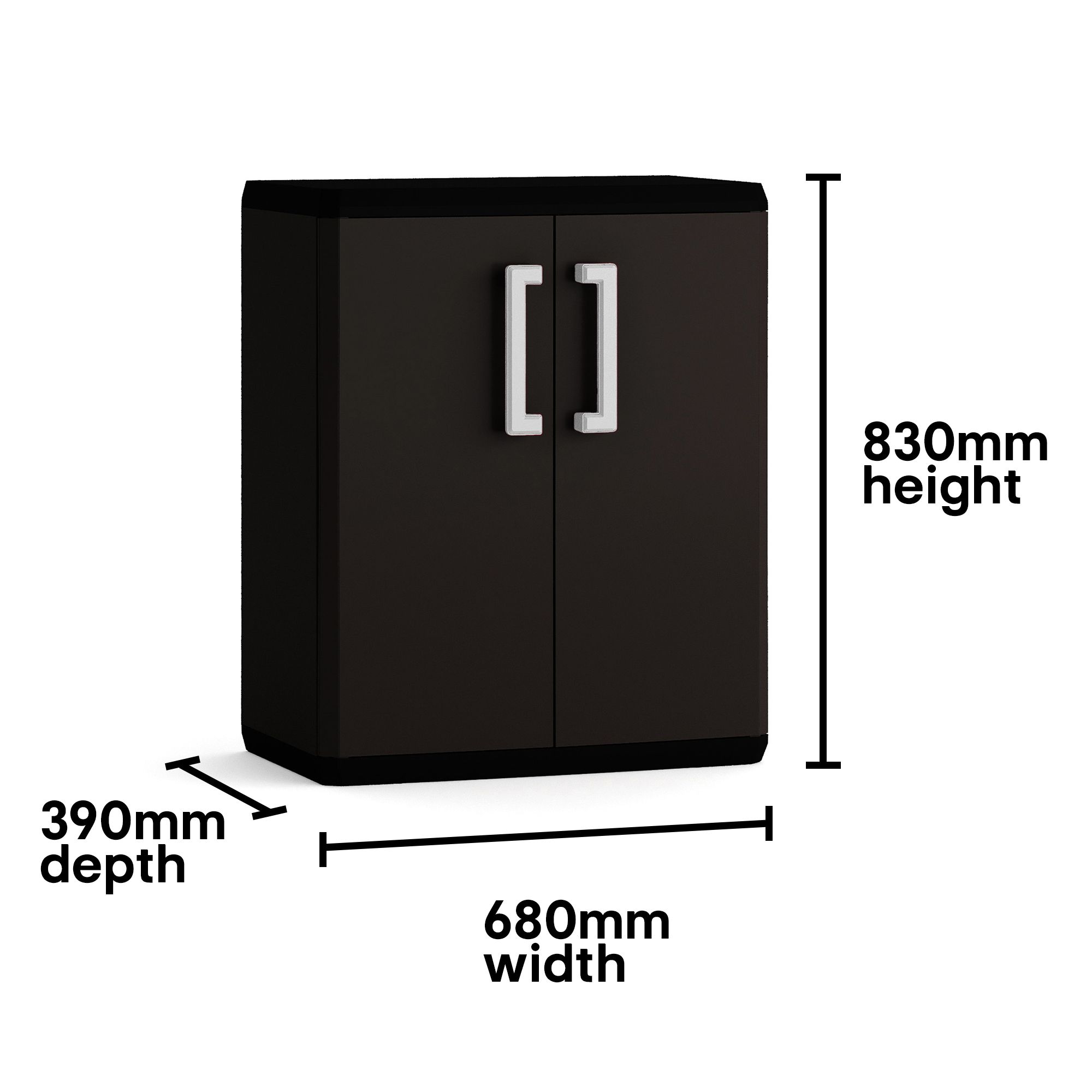 Keter Quadra 1 shelf Black Short Utility Storage cabinet (H)83cm x (W ...