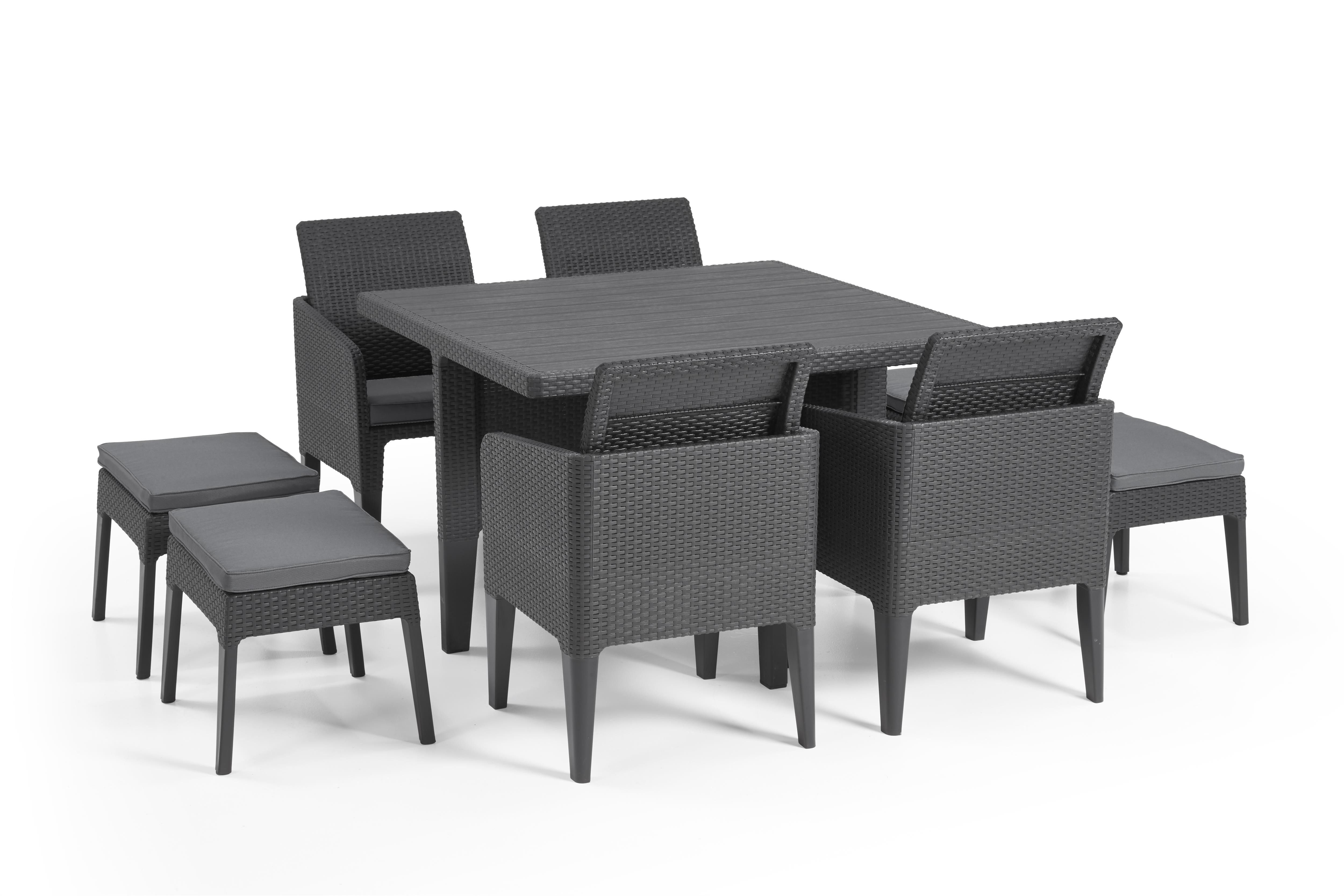 Keter Santiago Grey Rattan effect 8 seater Dining set | £800 at B&Q