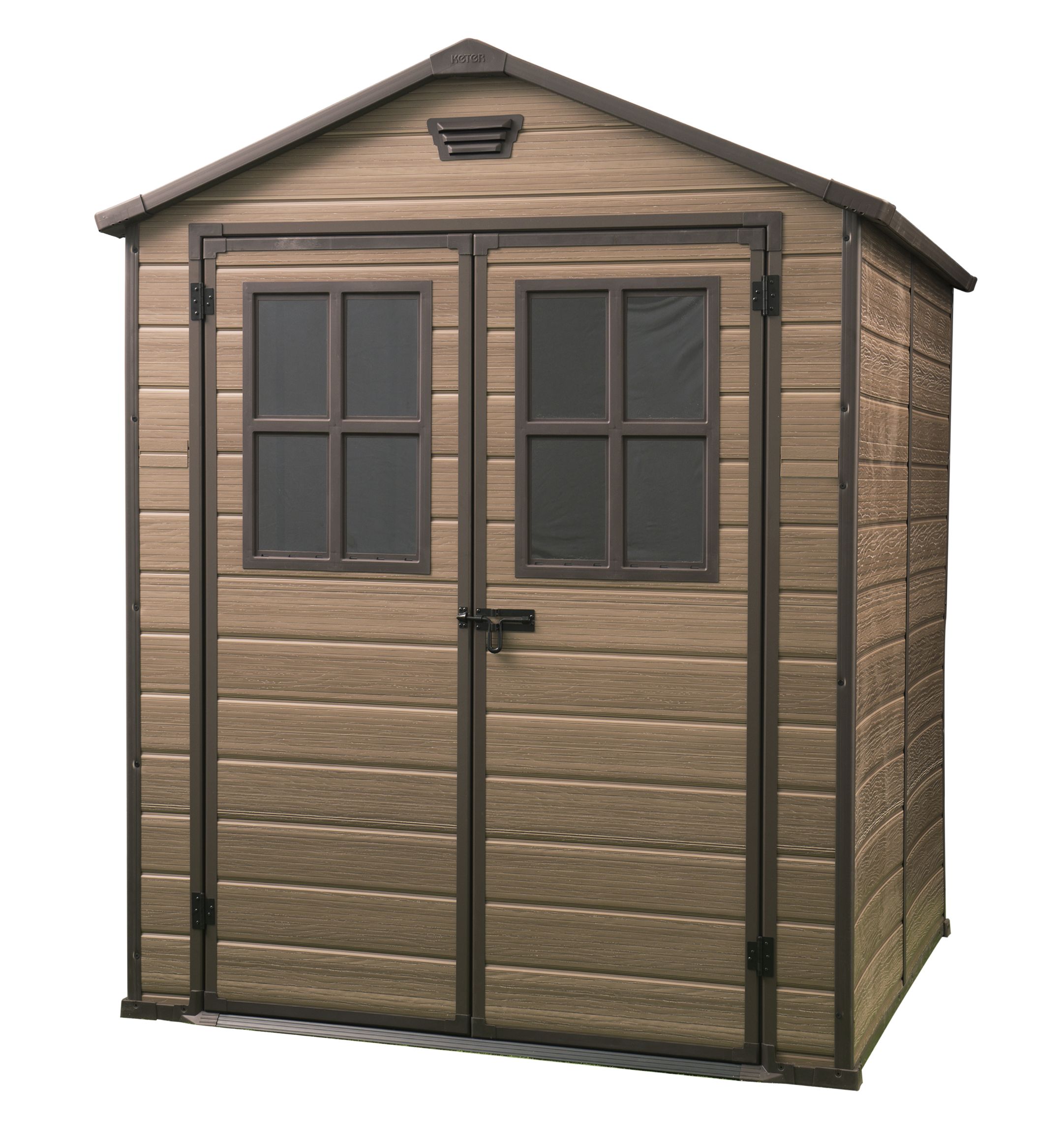 KETER SCALA TONGUE & GROOVE 8X6 FT APEX PLASTIC 2 DOOR SHED WITH FLOOR ...