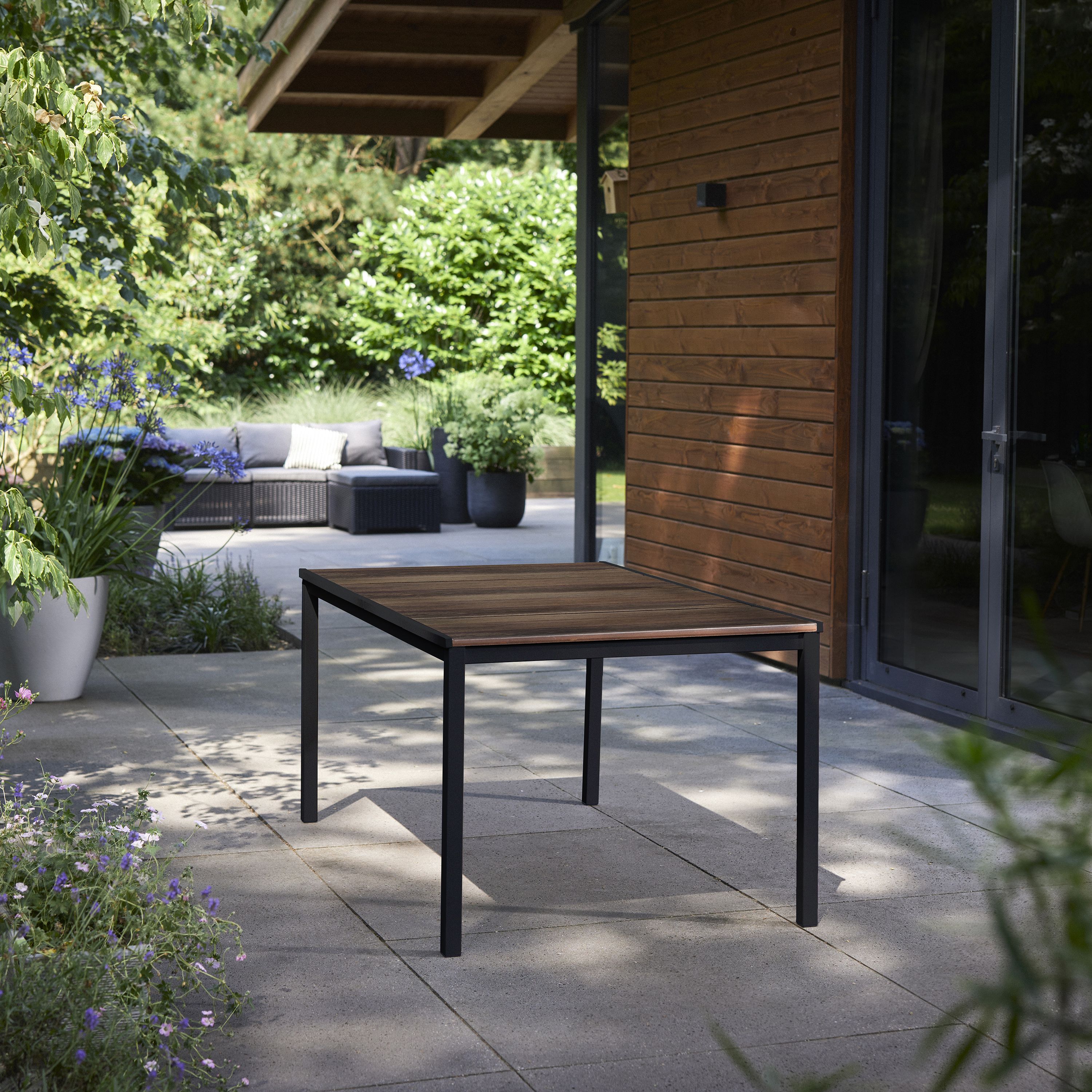 Keter Signature Porto Plastic Walnut brown Rectangular Dining table 1.6m