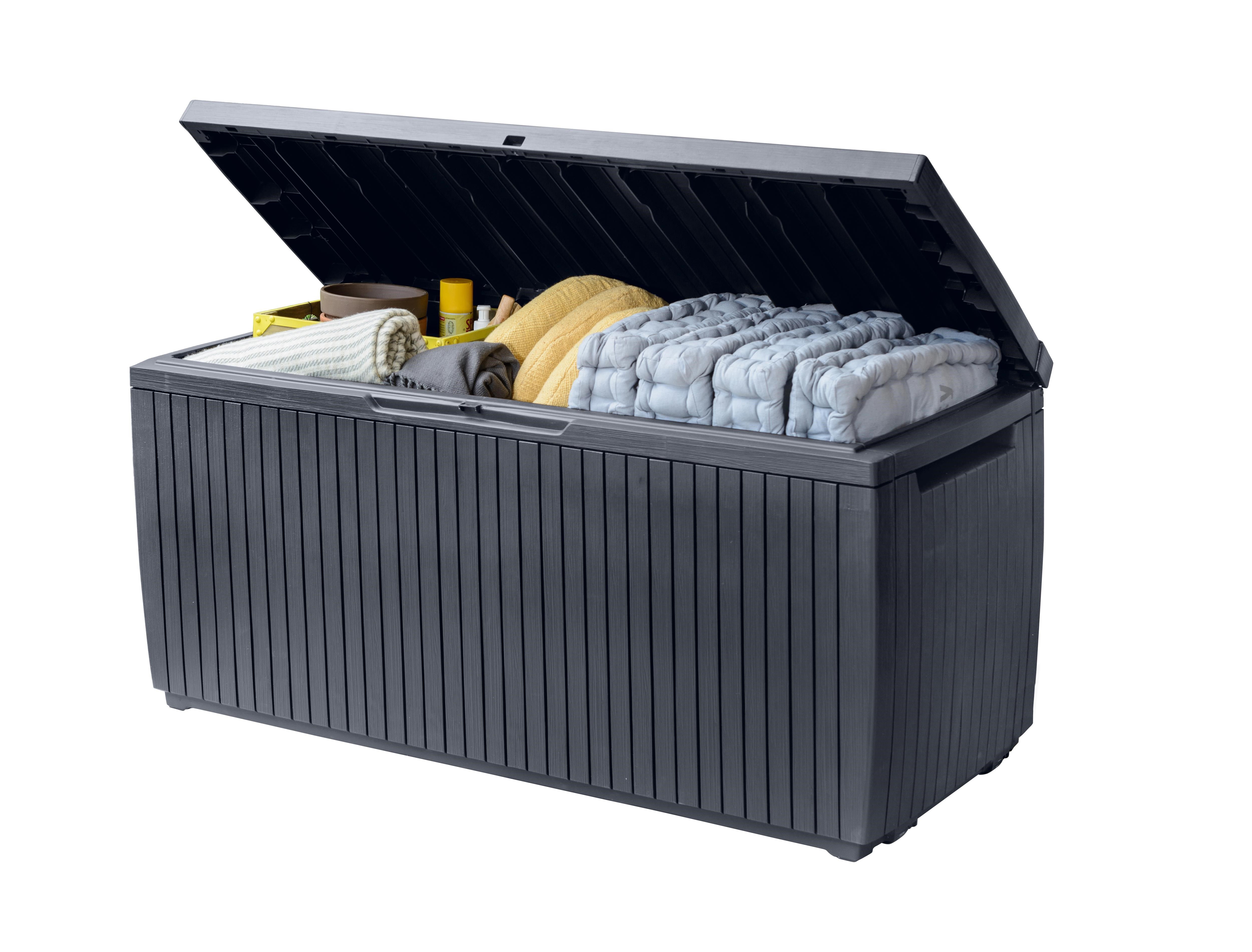 Keter Springwood Anthracite 305l Garden storage box (H)570mm (W)1230mm