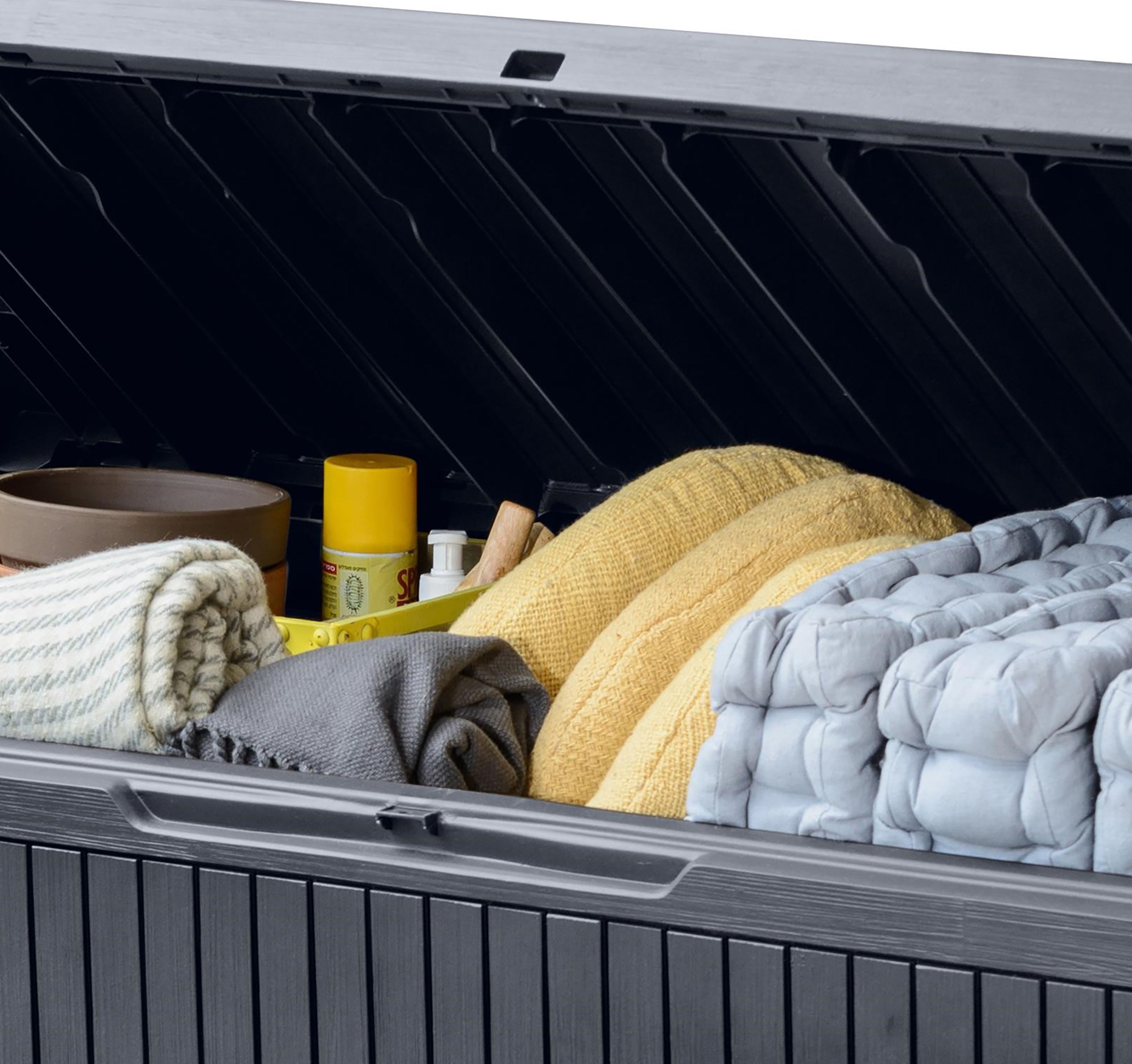 Keter Springwood Anthracite 305l Garden storage box (H)570mm (W)1230mm