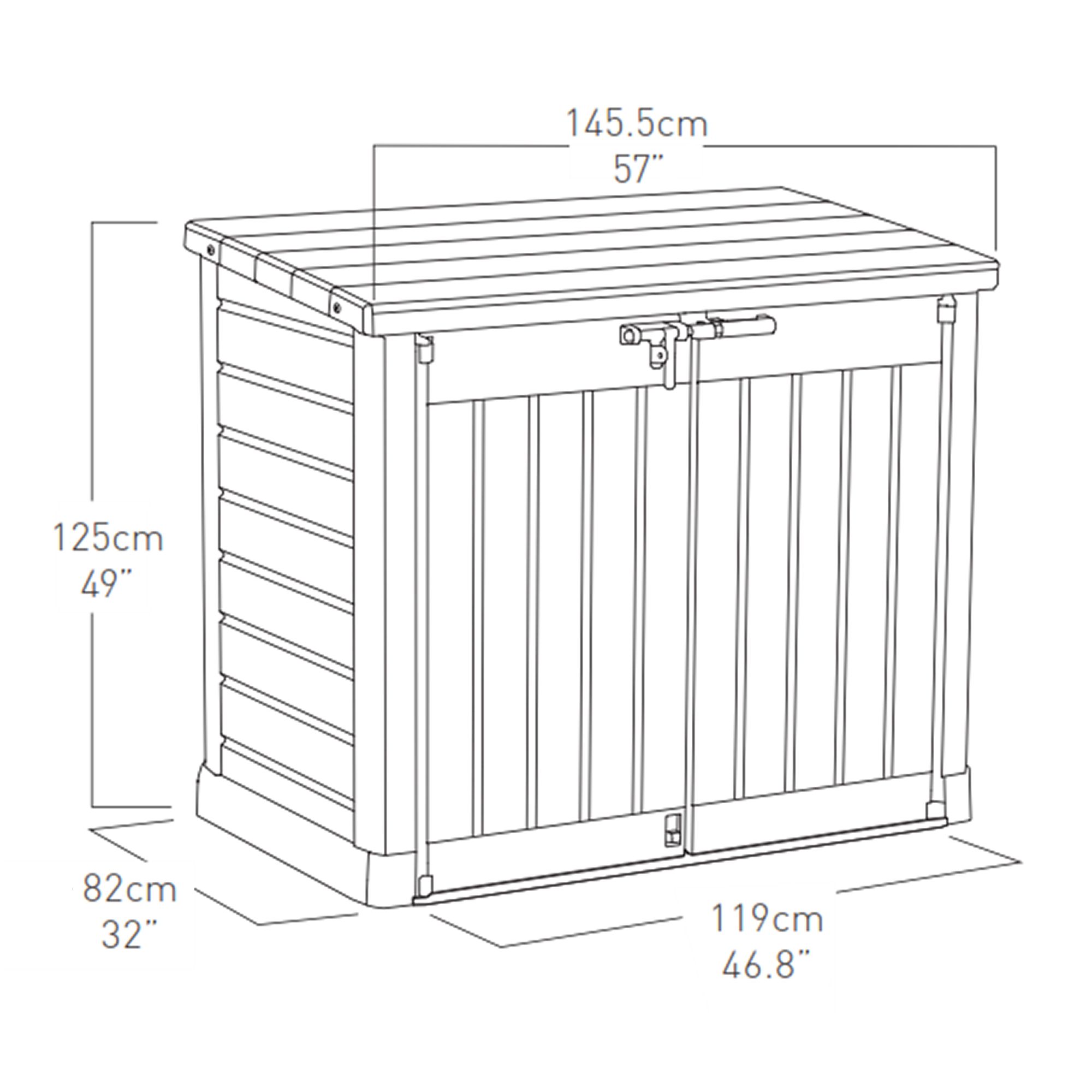 Keter Store It Out Black & grey 1200L Flat Garden storage box (H ...