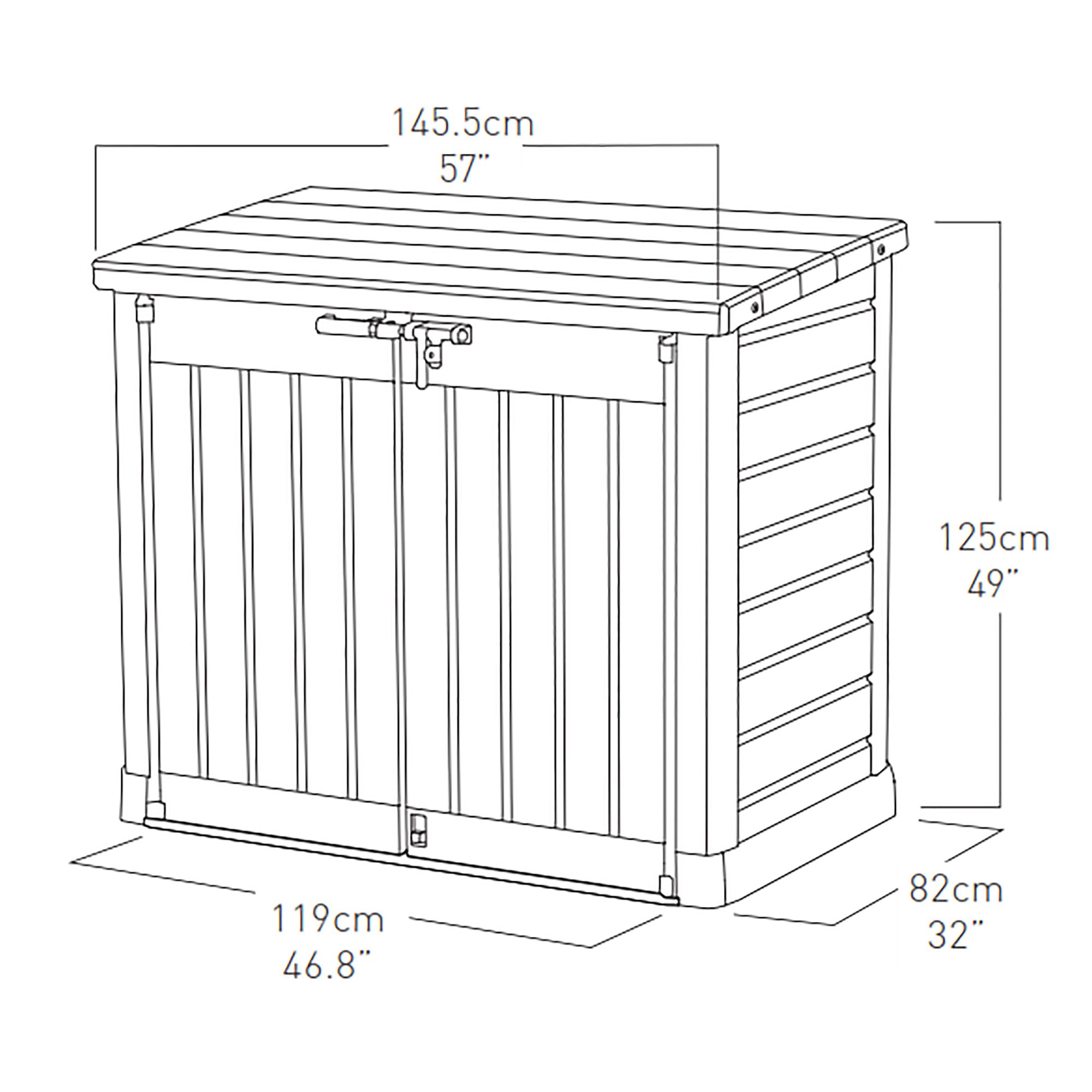 Keter Store It Out Max Grey 1200L Pent Garden storage 1250mm 1455mm