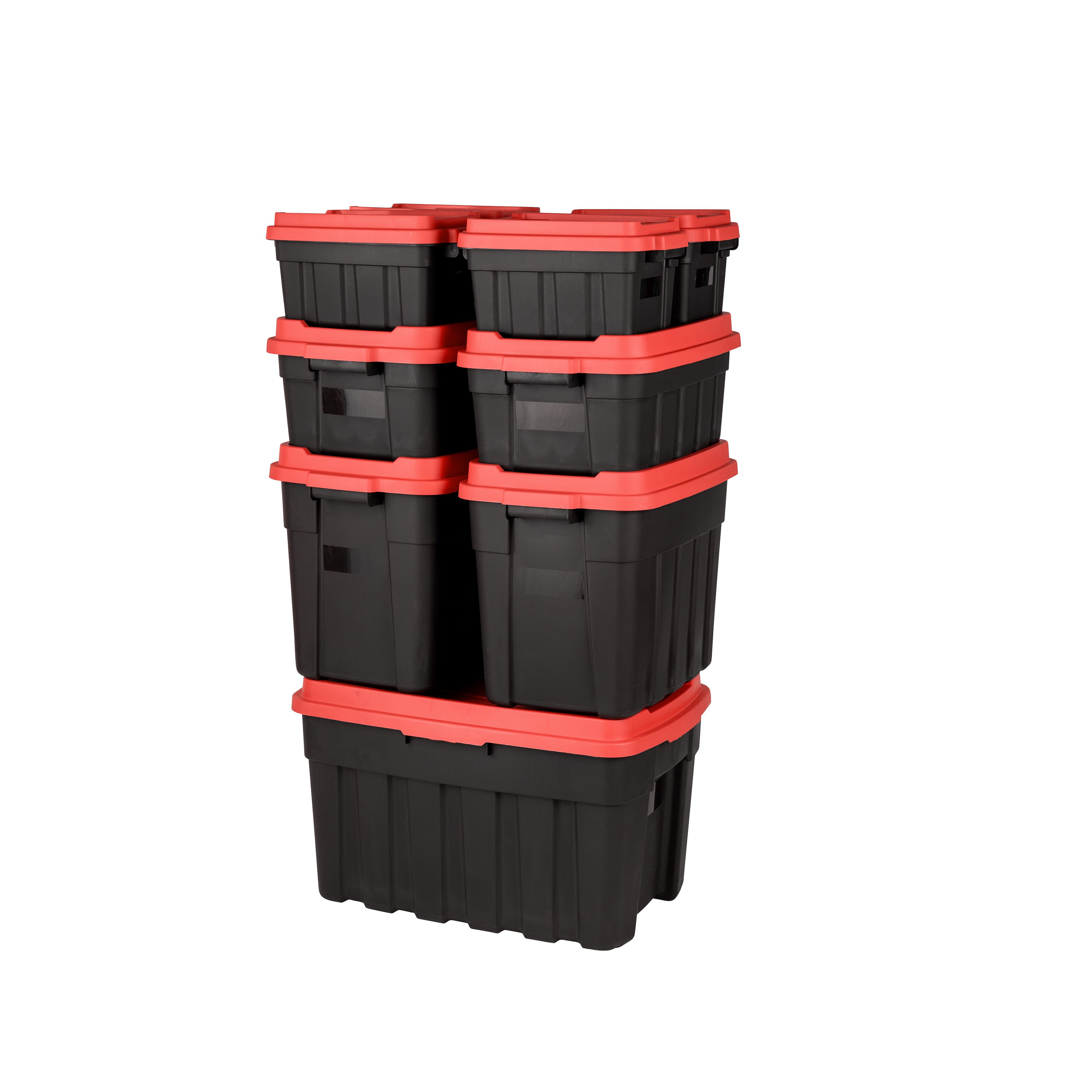 Keter Tuff Totes Black & Red 11L Small Stackable Storage box with Lid