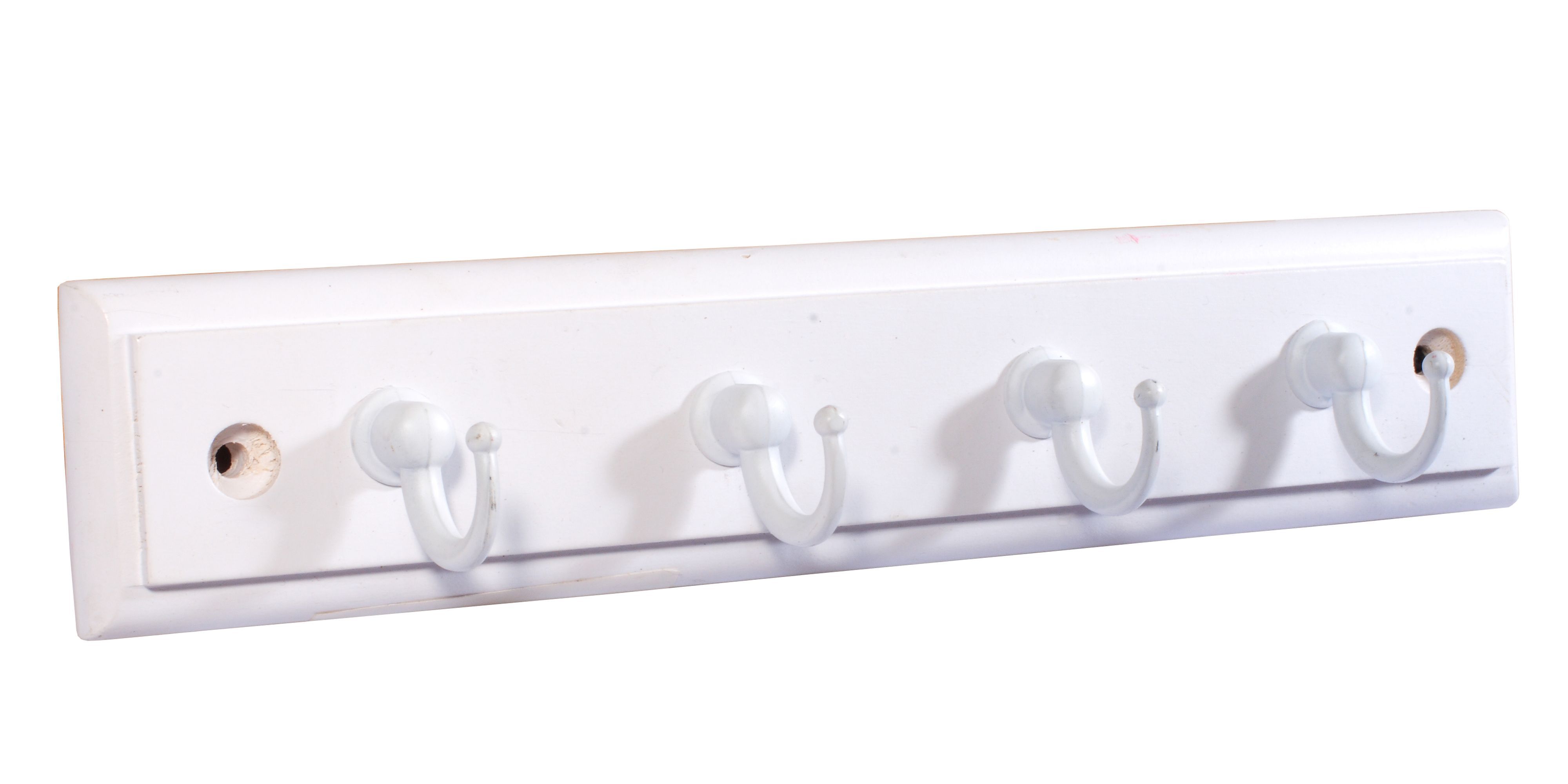 Key tidy White 4 Hook rail, (L)220mm | DIY at B&Q