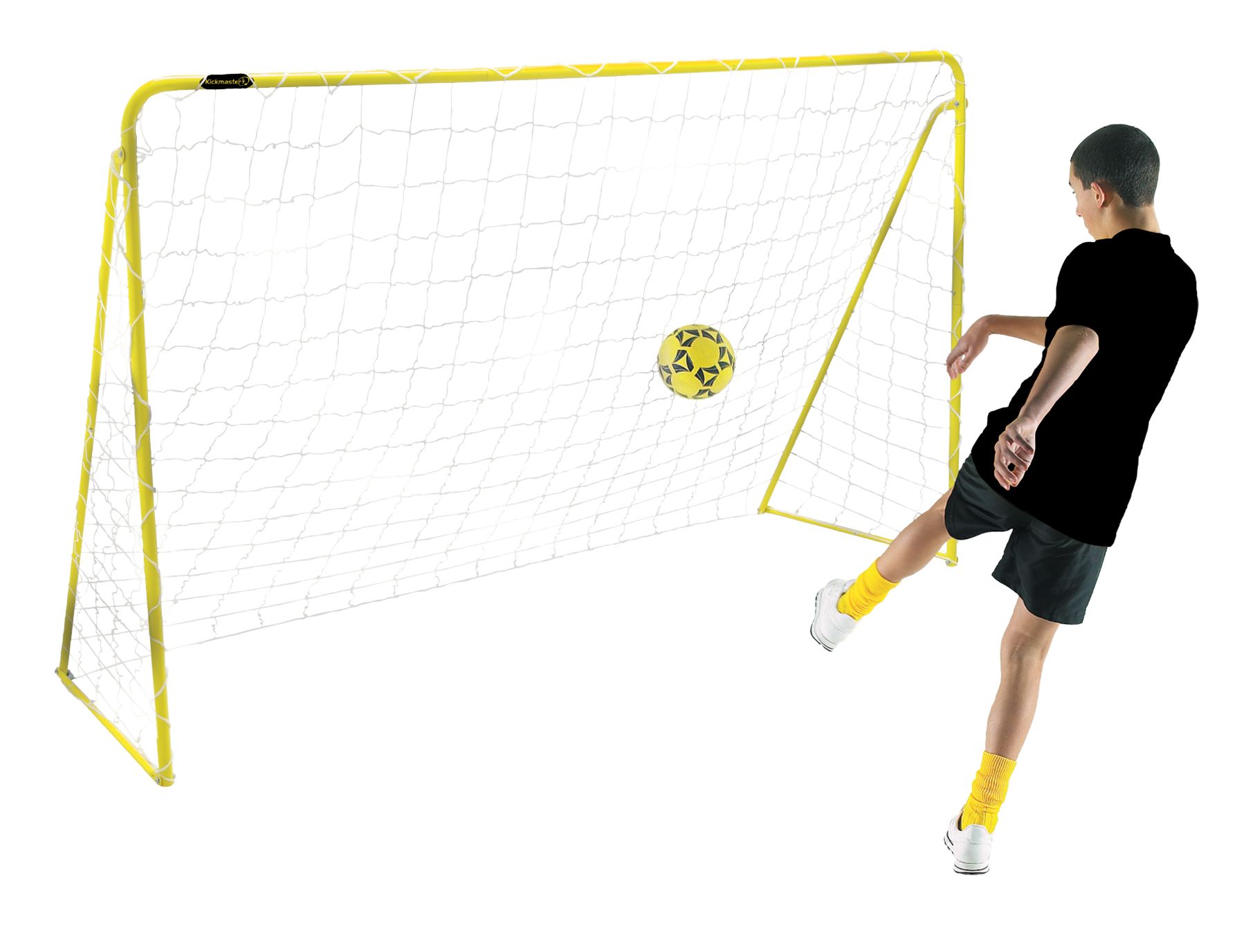 Kickmaster 8ft premier Black/Yellow Garden Goal